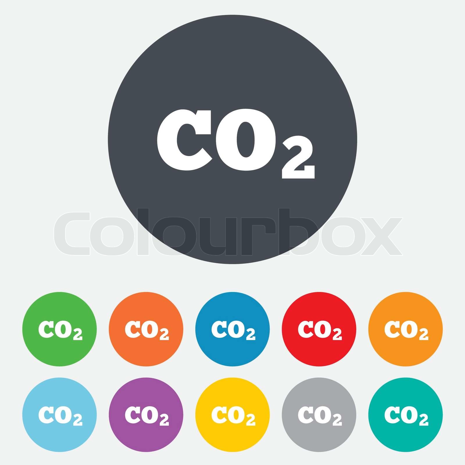 CO2 carbon dioxide formula sign icon. Chemistry | Stock vector | Colourbox