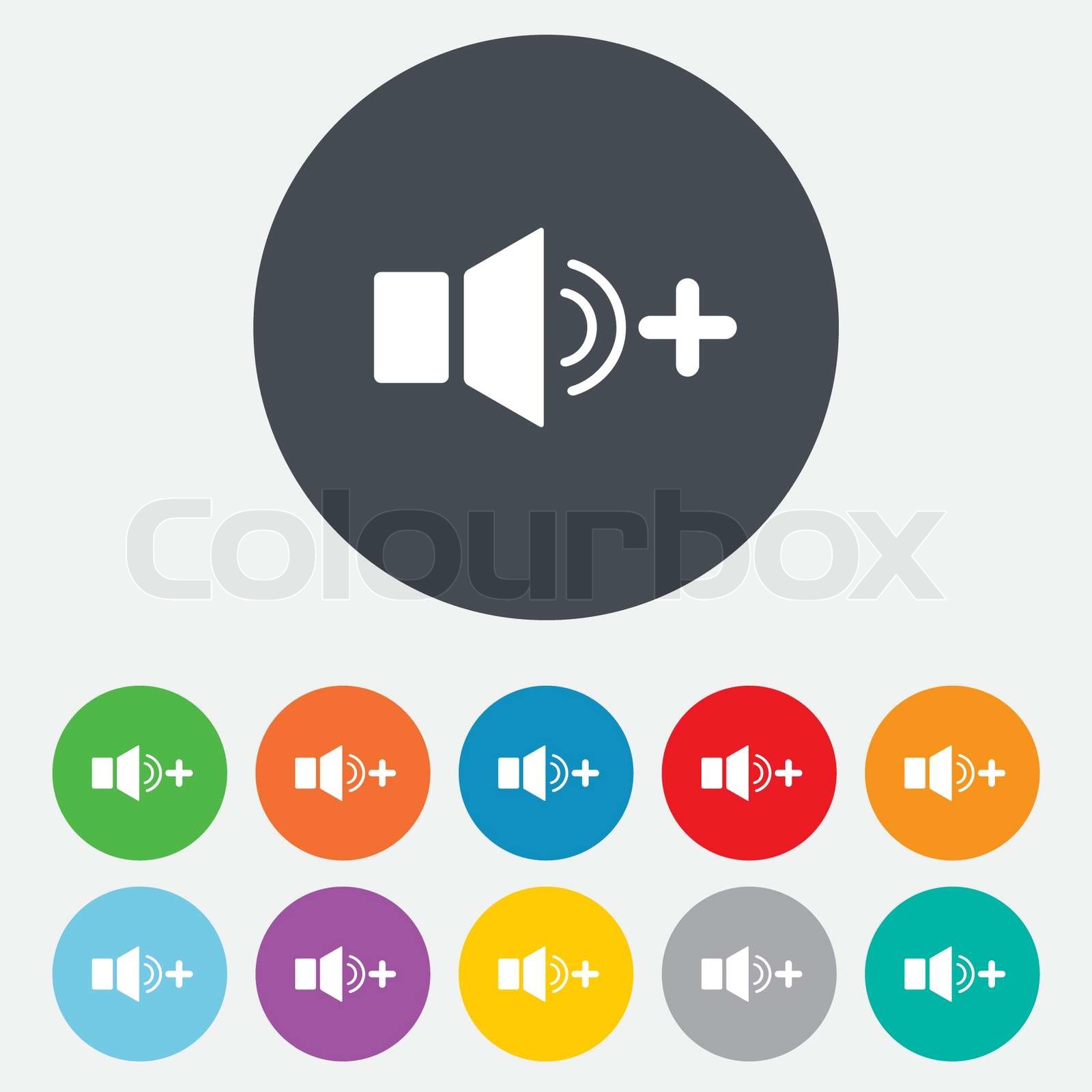 Speaker volume louder sign icon. Sound symbol. | Stock vector | Colourbox