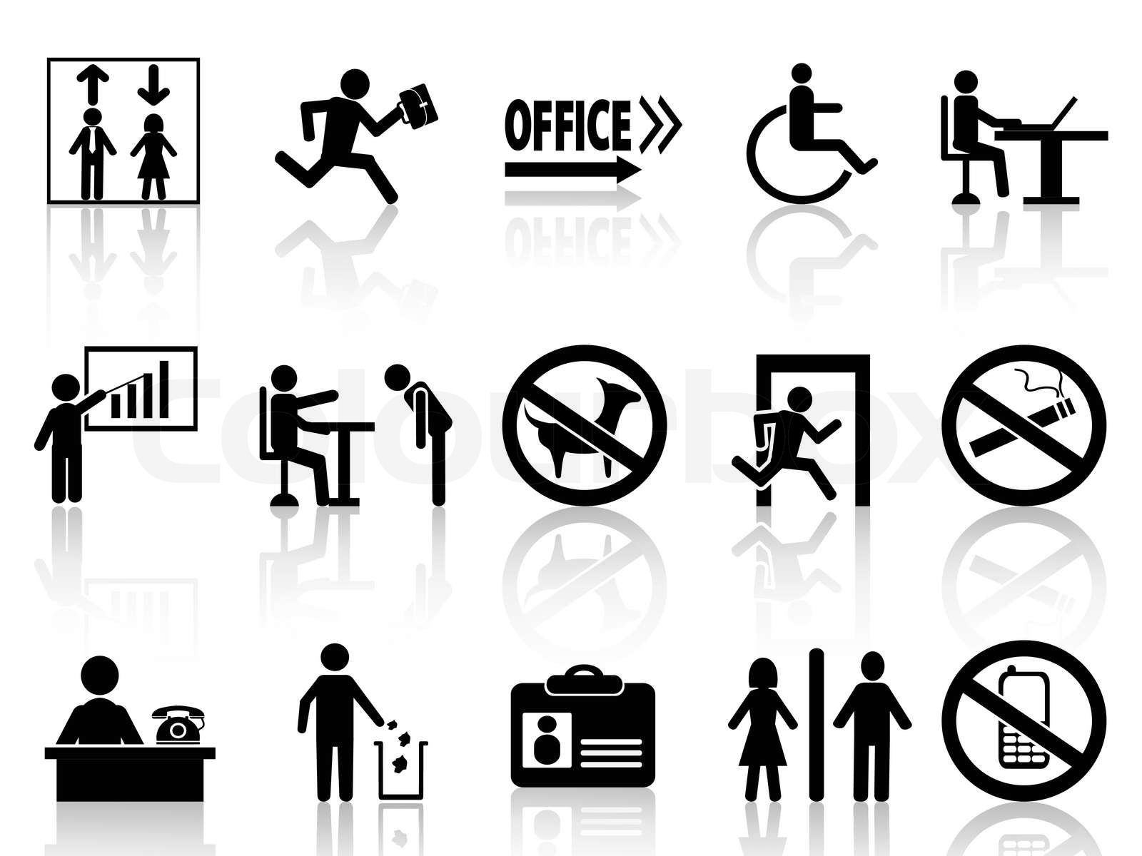 Büro-Zeichen-Symbole-set | Stock-Vektor | Colourbox