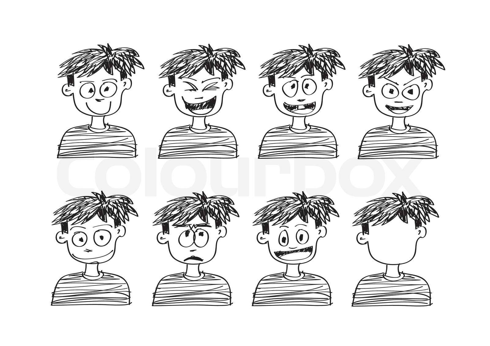 Cartoon faces Set Vector art illustration | Stock vector | Colourbox