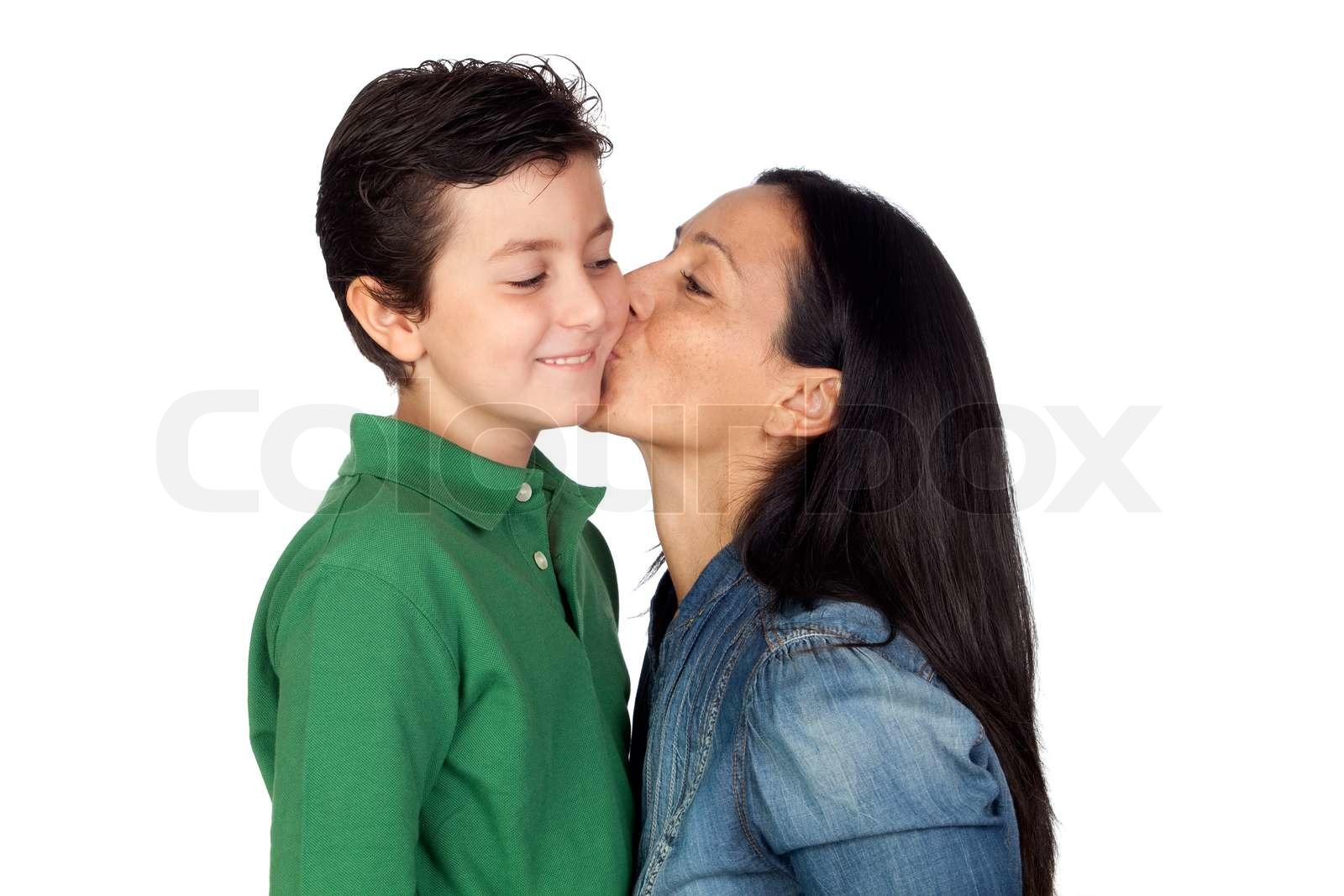 Adorable Mother Kissing Her Beautiful Son Stock Image Colourbox