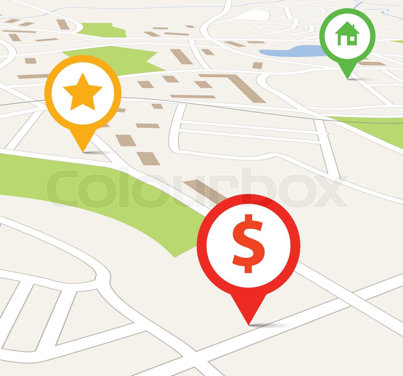 Navigation map | Stock vector | Colourbox