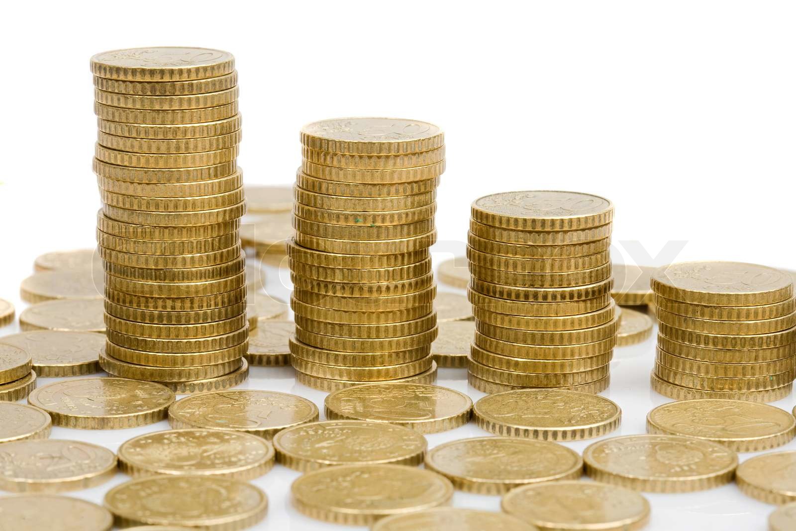 vier Berge von Geld | Stock Bild | Colourbox