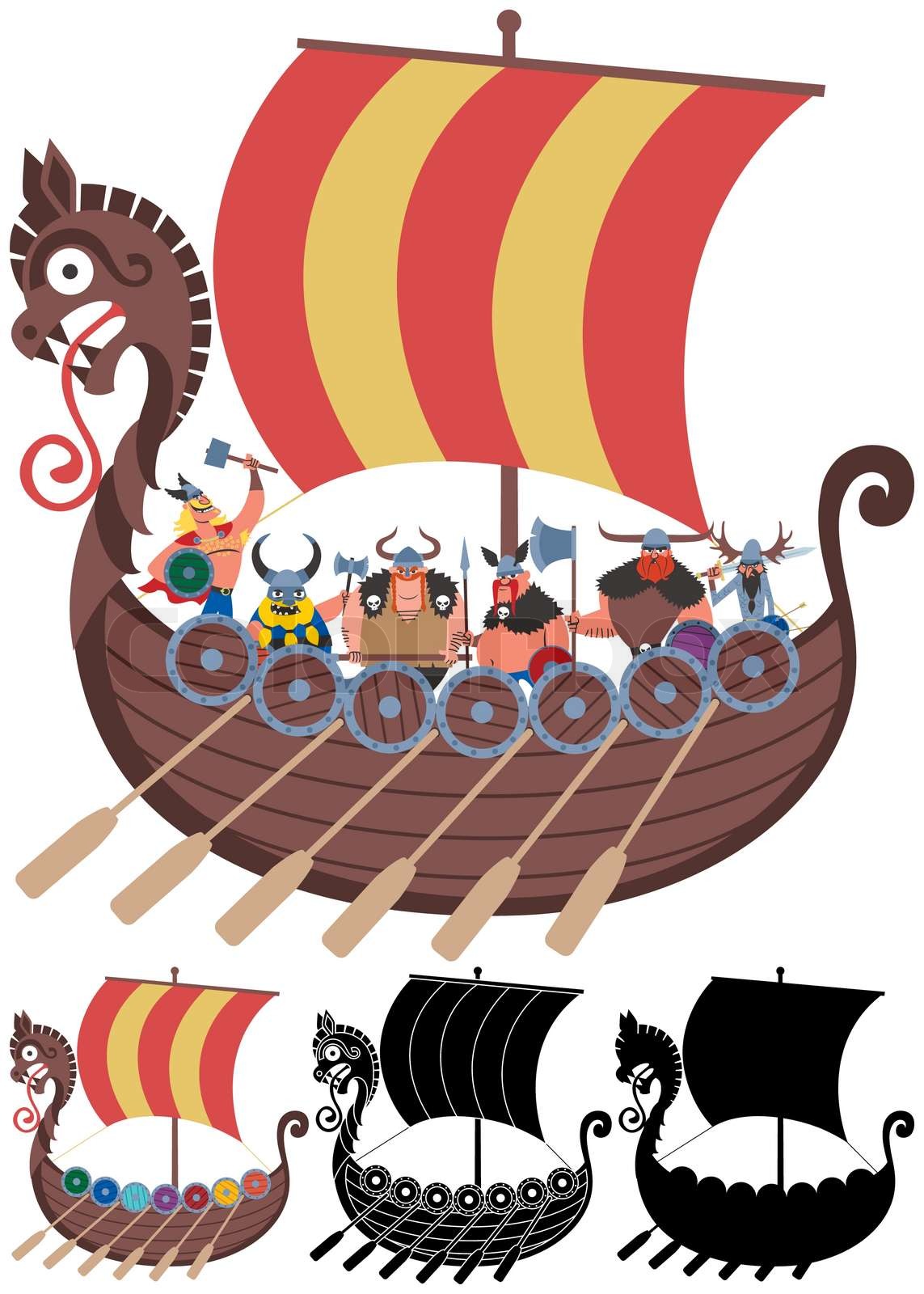 Viking Ship on White | Stock vector | Colourbox