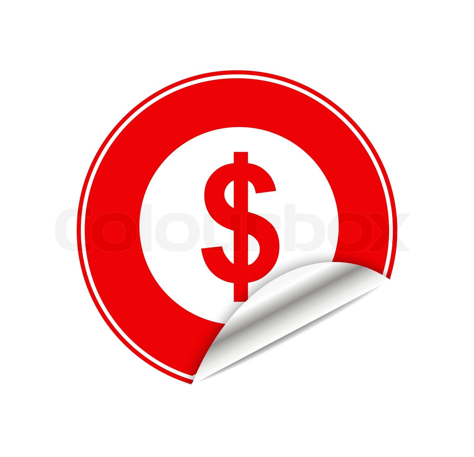 Red sticker dollar | Stock vector | Colourbox