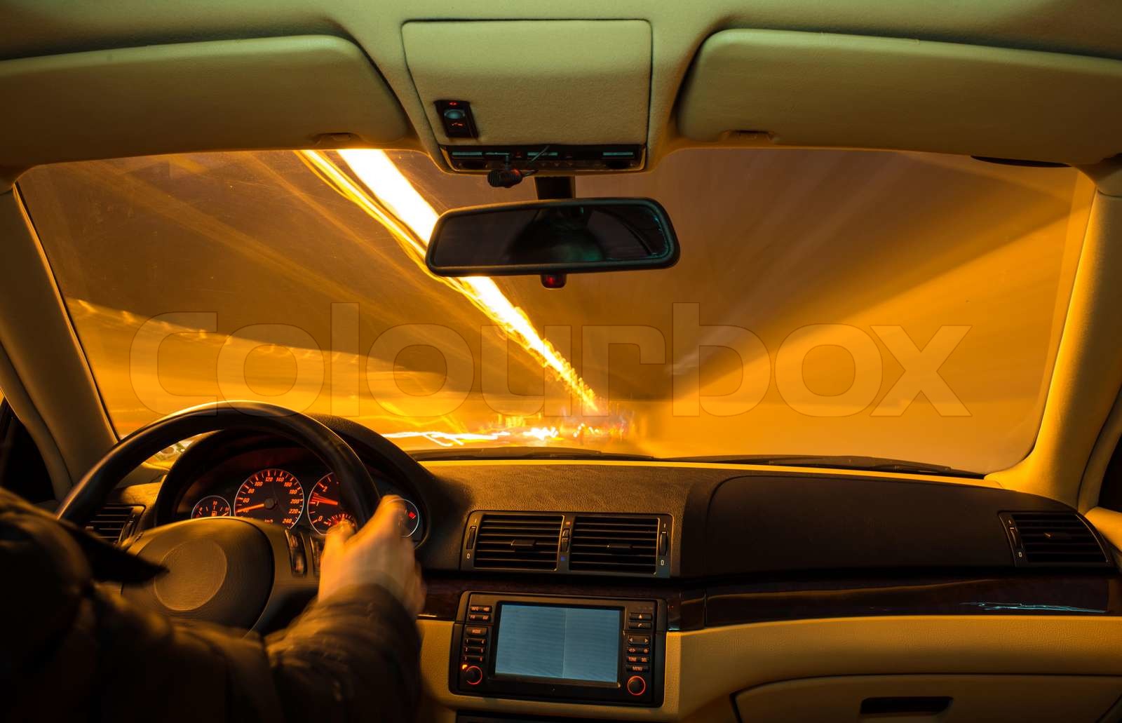 Car interior on driving. | Stock image | Colourbox