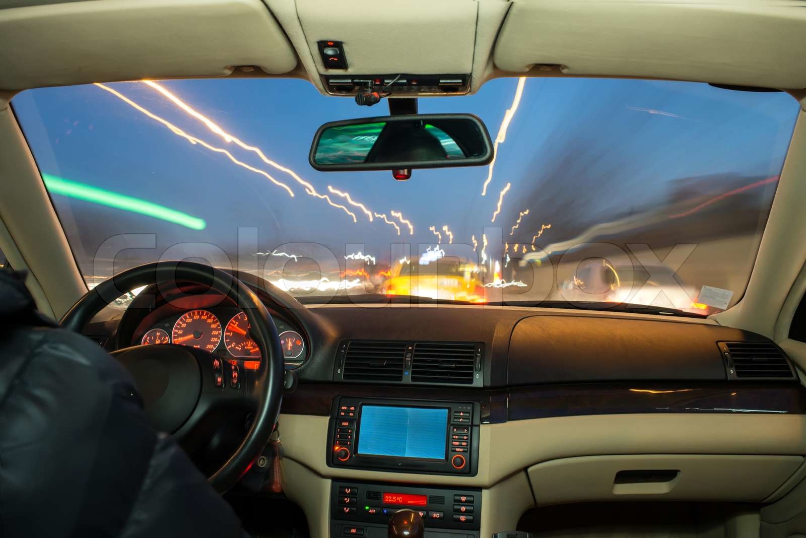 Car interior on driving. | Stock image | Colourbox