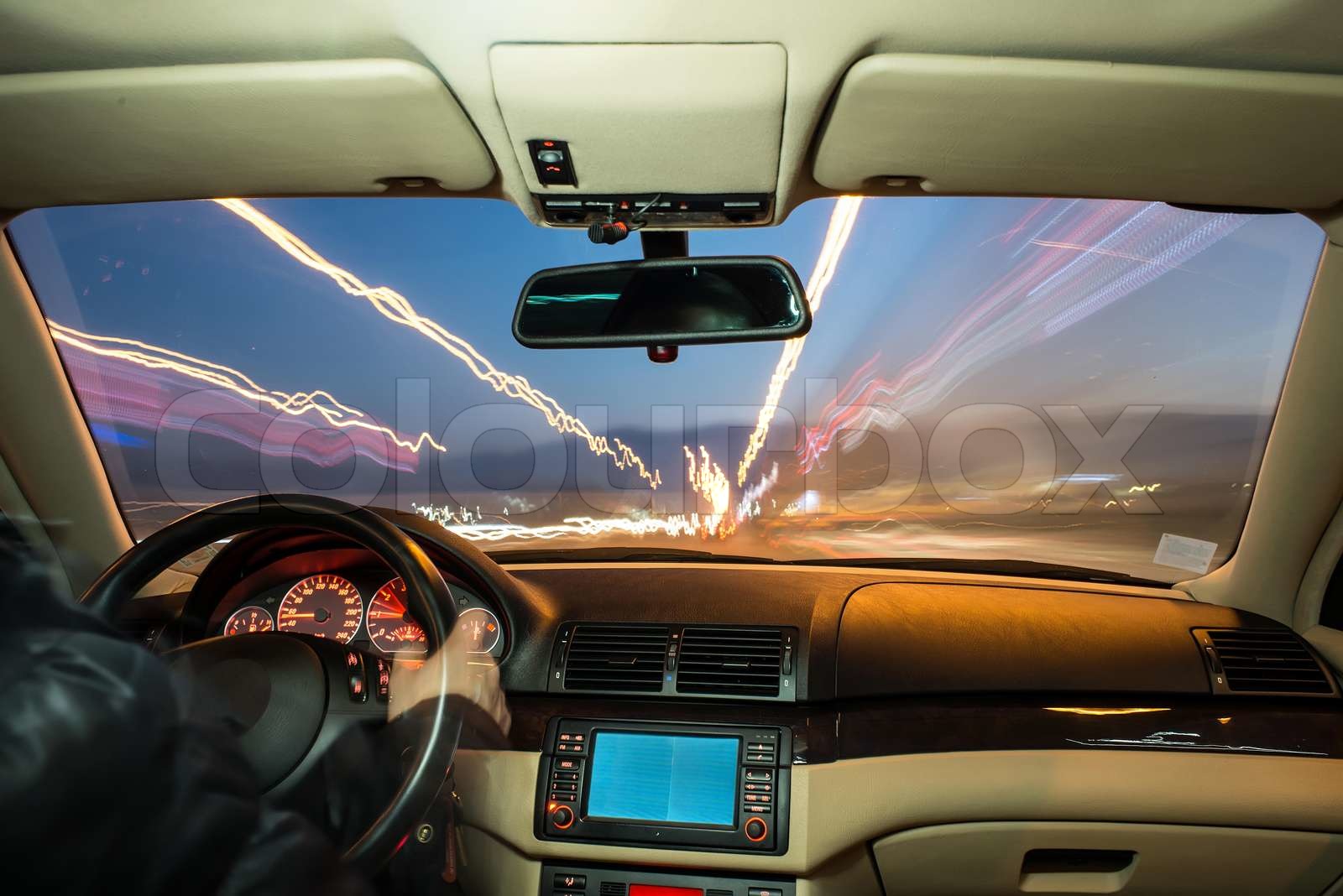 Car interior on driving. | Stock image | Colourbox