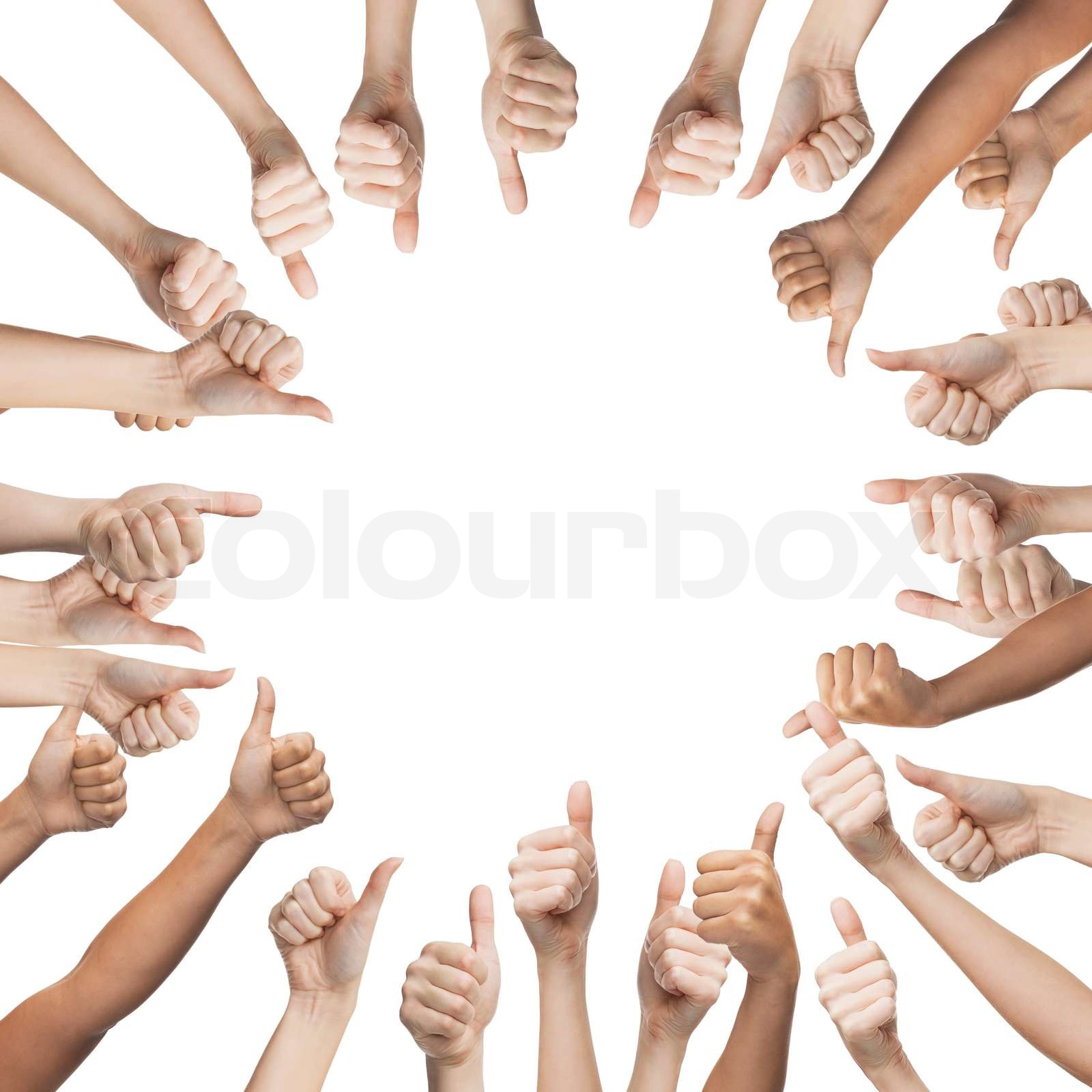 human hands showing thumbs up in circle | Stock image | Colourbox