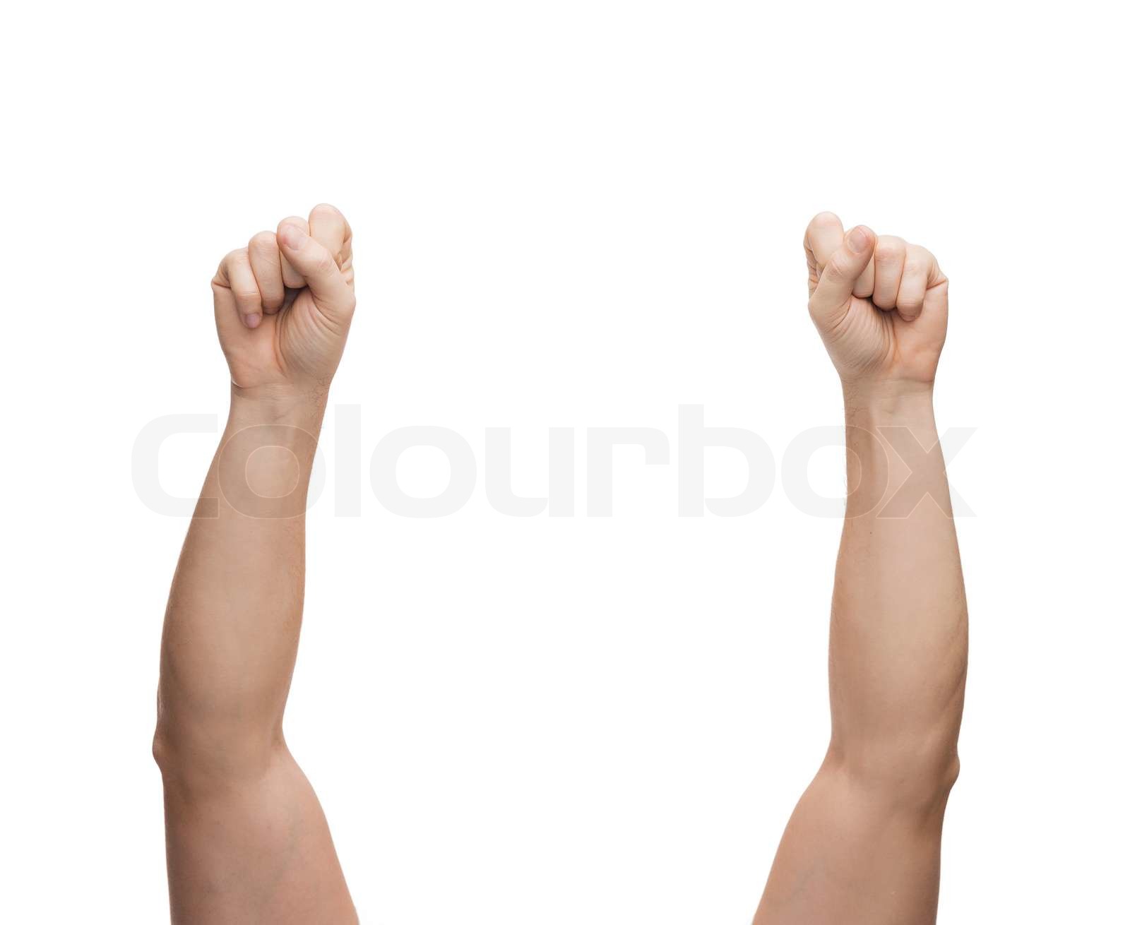 Mannhände Hand in Faust zeigen | Stock Bild | Colourbox