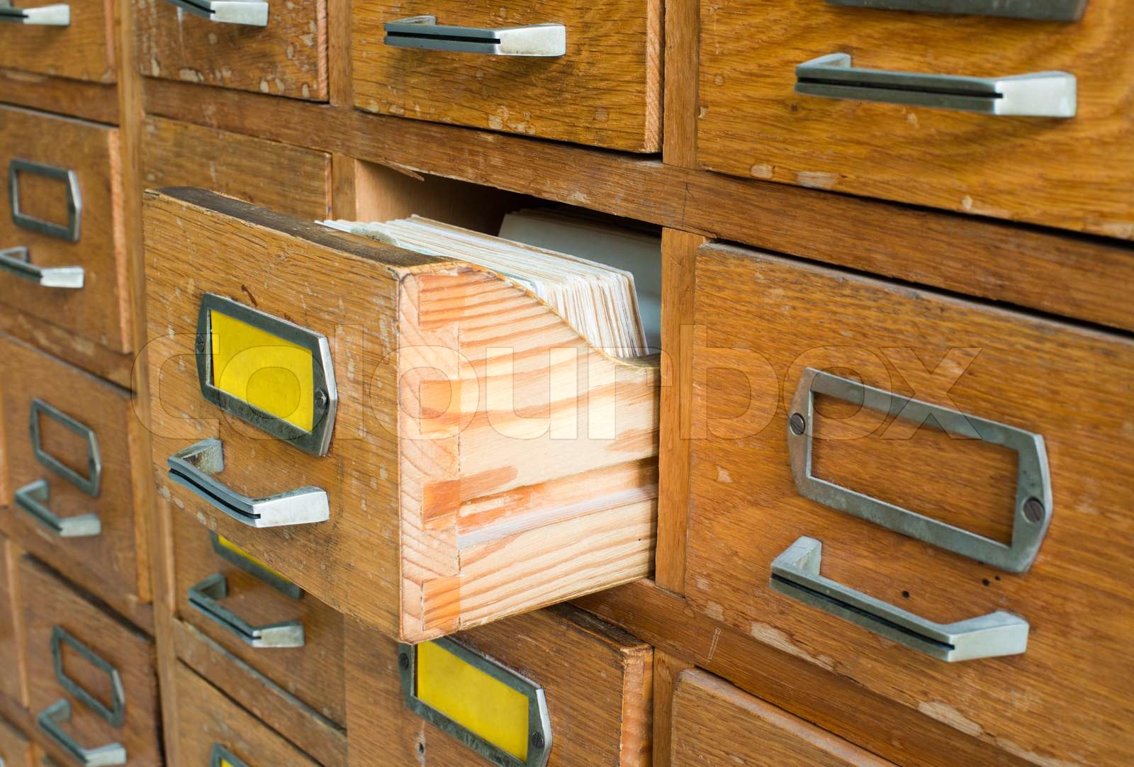 Old archive with drawers | Stock image | Colourbox