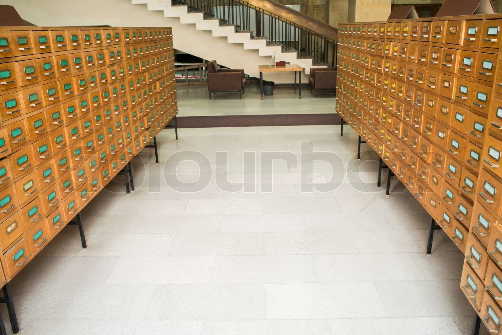 Old archive with drawers | Stock image | Colourbox
