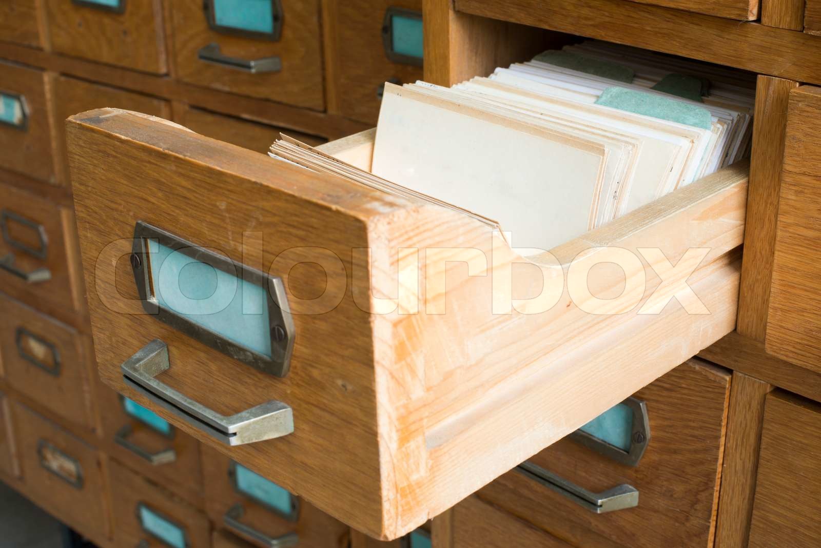 Old archive with drawers | Stock image | Colourbox