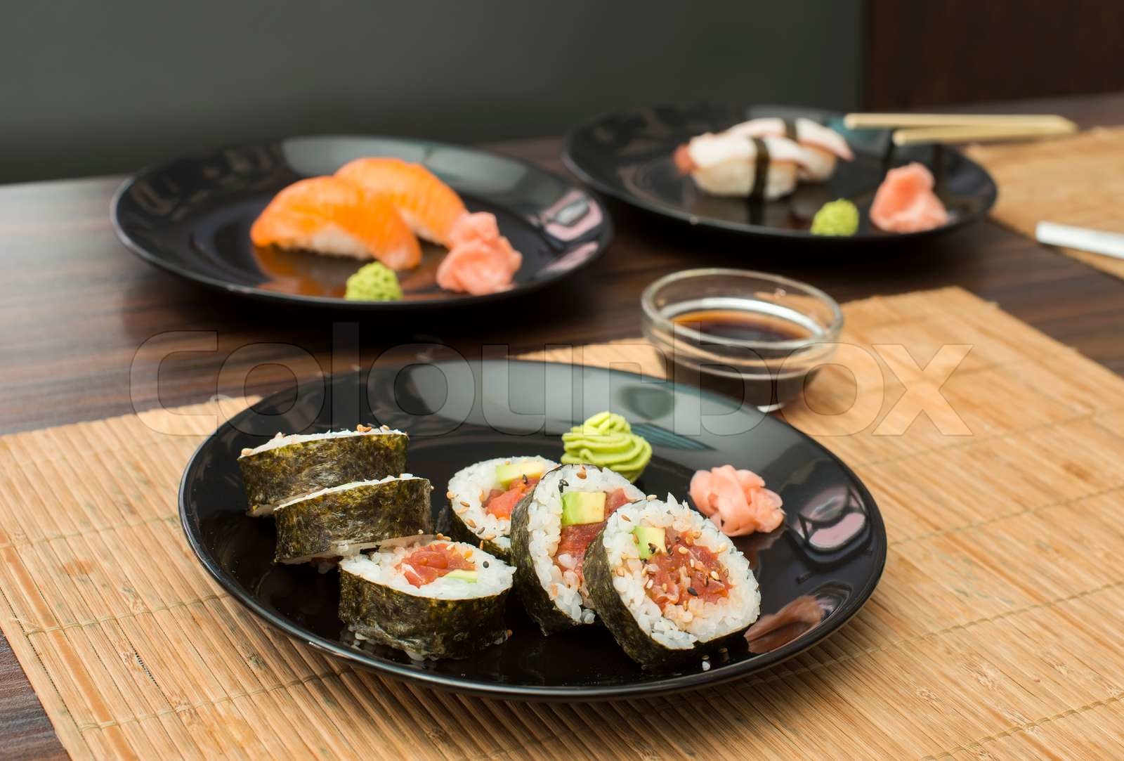 Sushi in sushi bar | Stock image | Colourbox