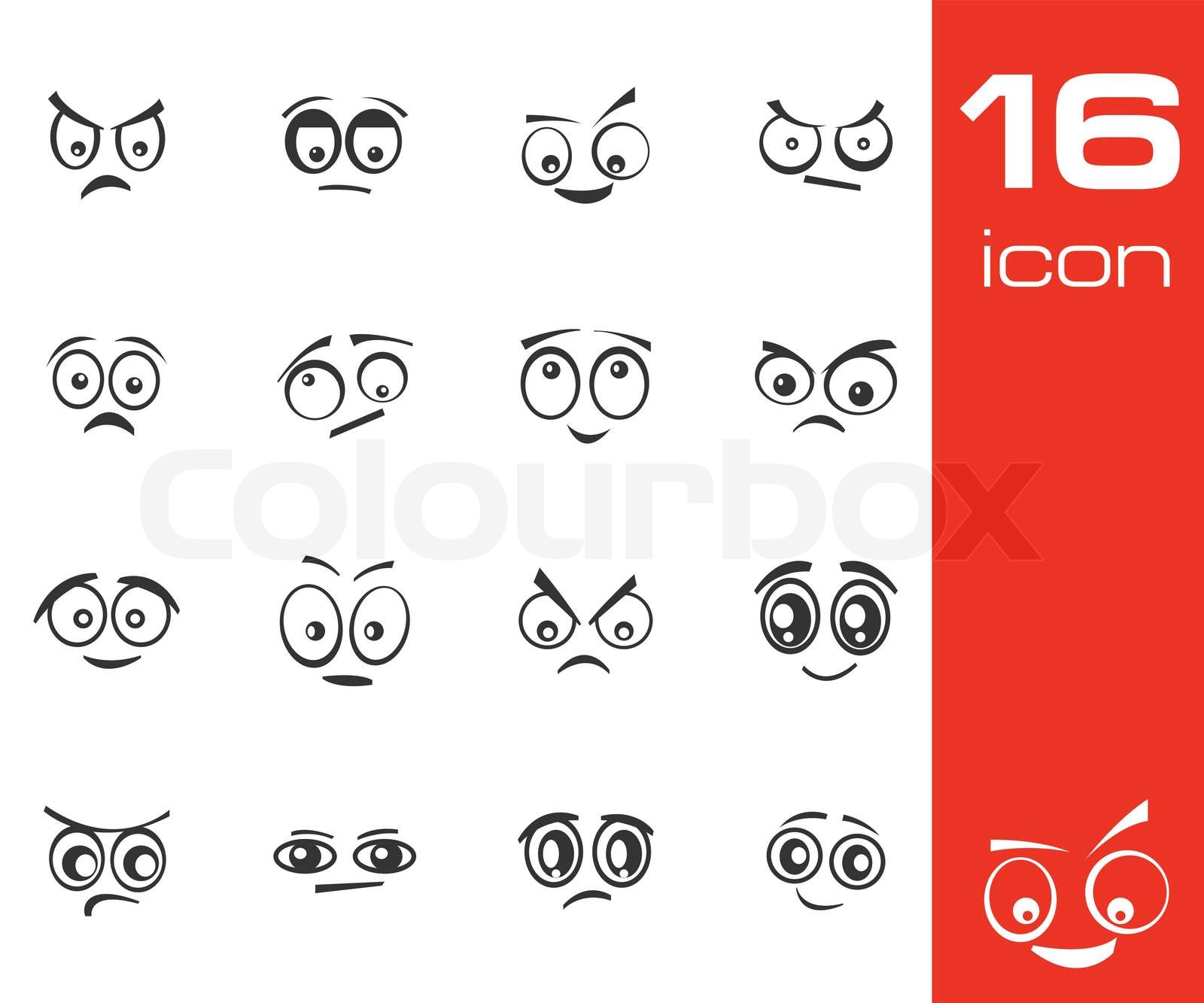 Vector black cartoon eyes set | Stock vector | Colourbox