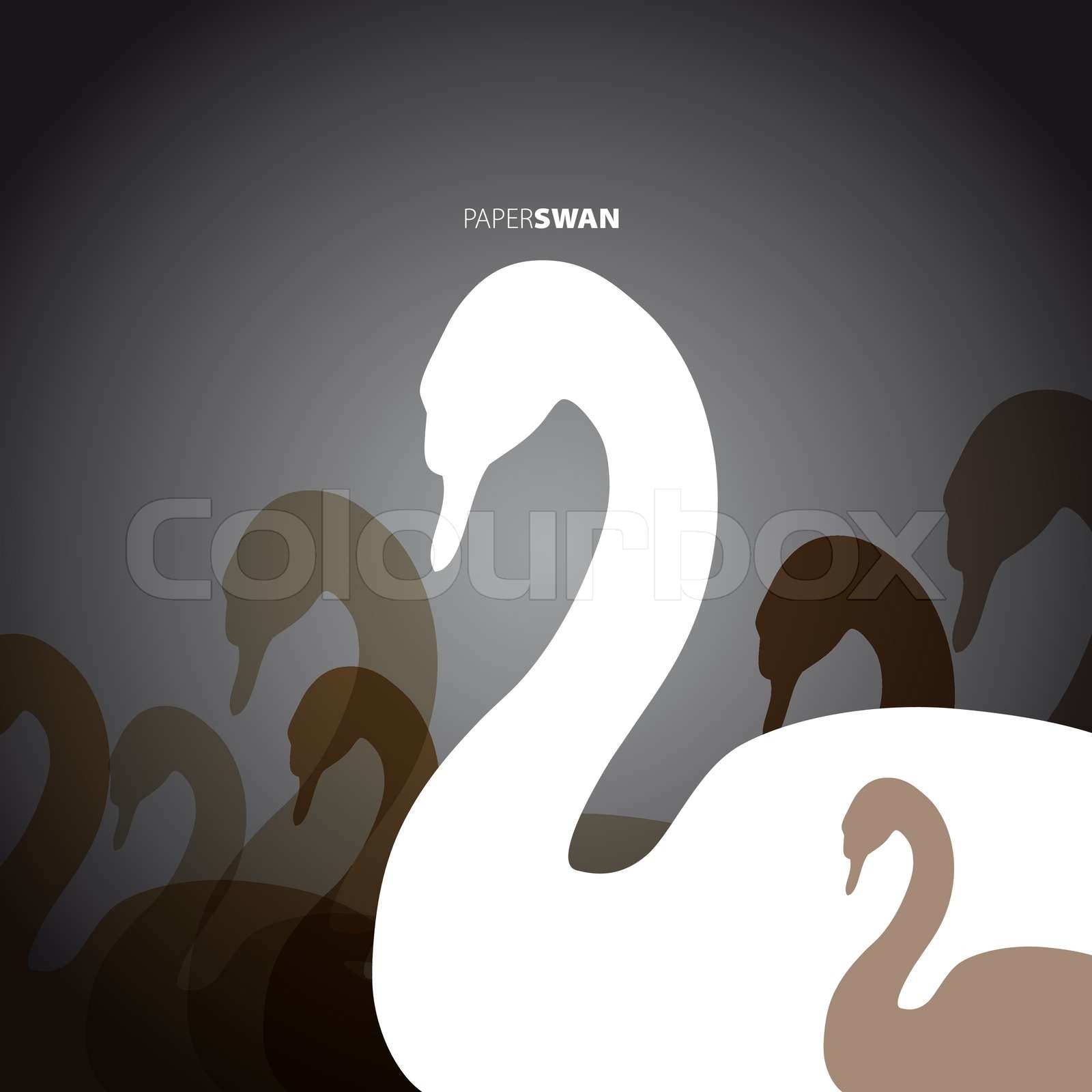 Paper Swan - greeting card symbol - vector illustration | Stock vector ...