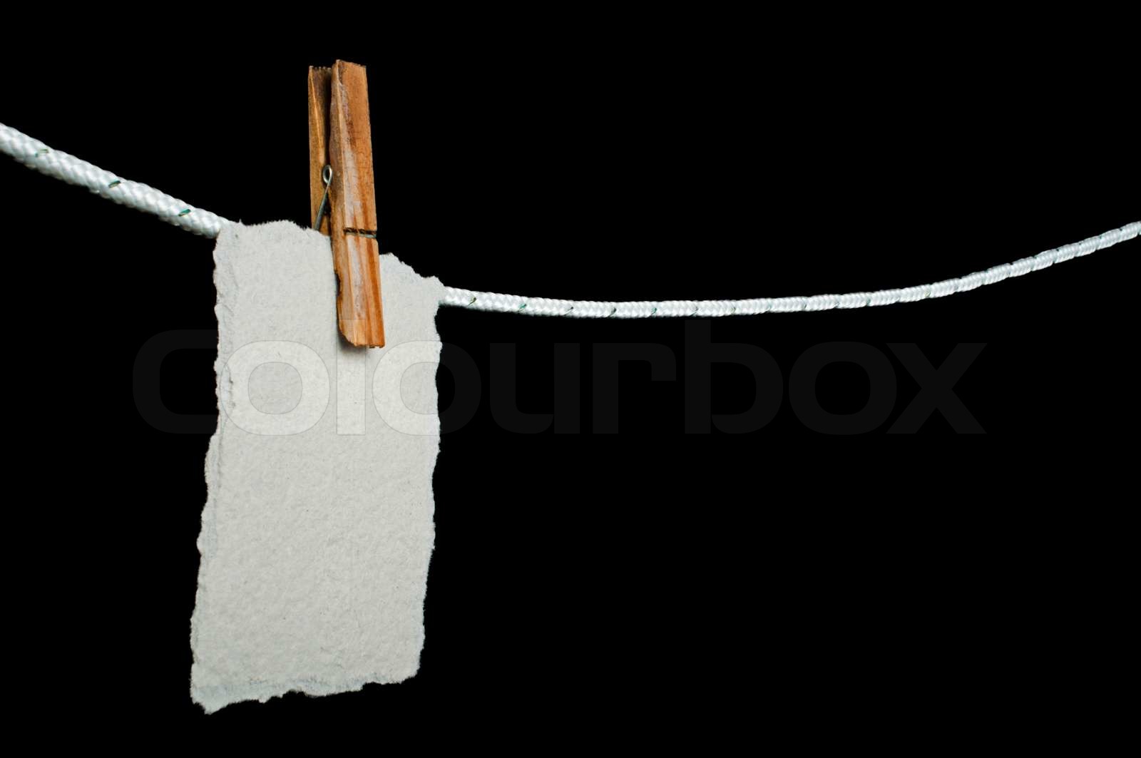Note papers hooked on a rope | Stock image | Colourbox