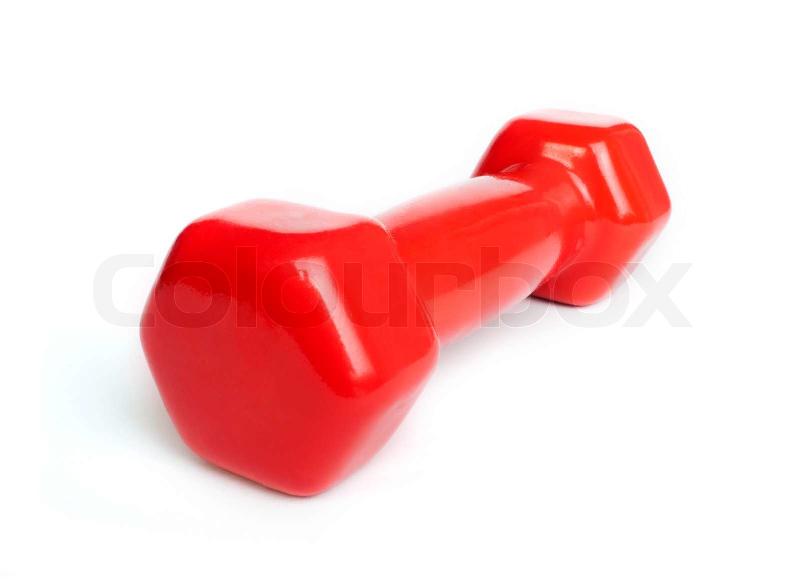 Red dumbbell white isolated | Stock image | Colourbox