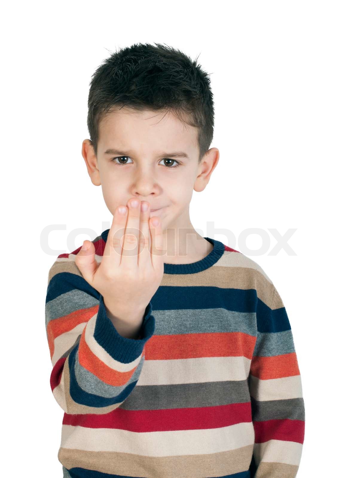 Child calling somebody | Stock image | Colourbox