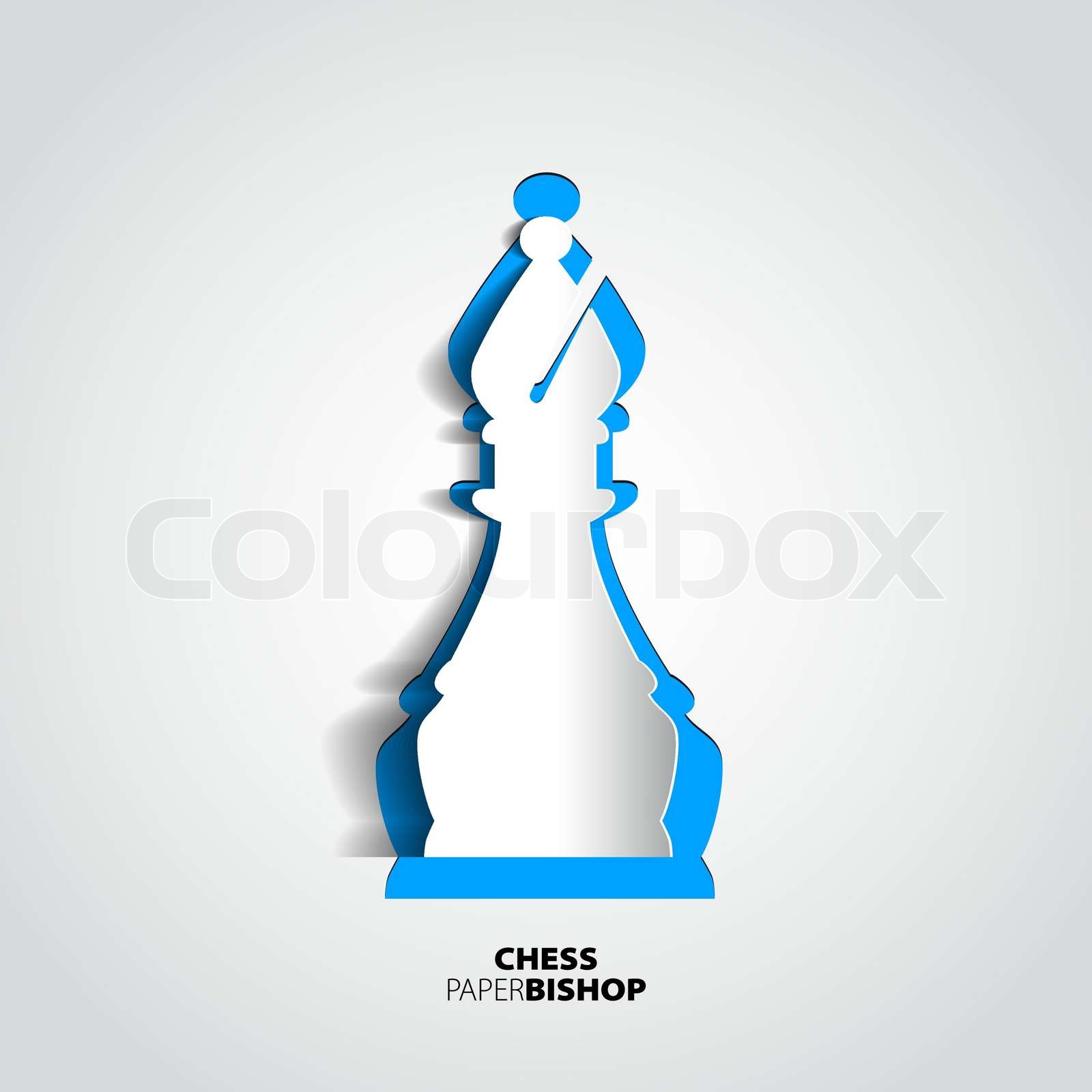 Bishop chess piece from paper - vector illustration | Stock vector ...