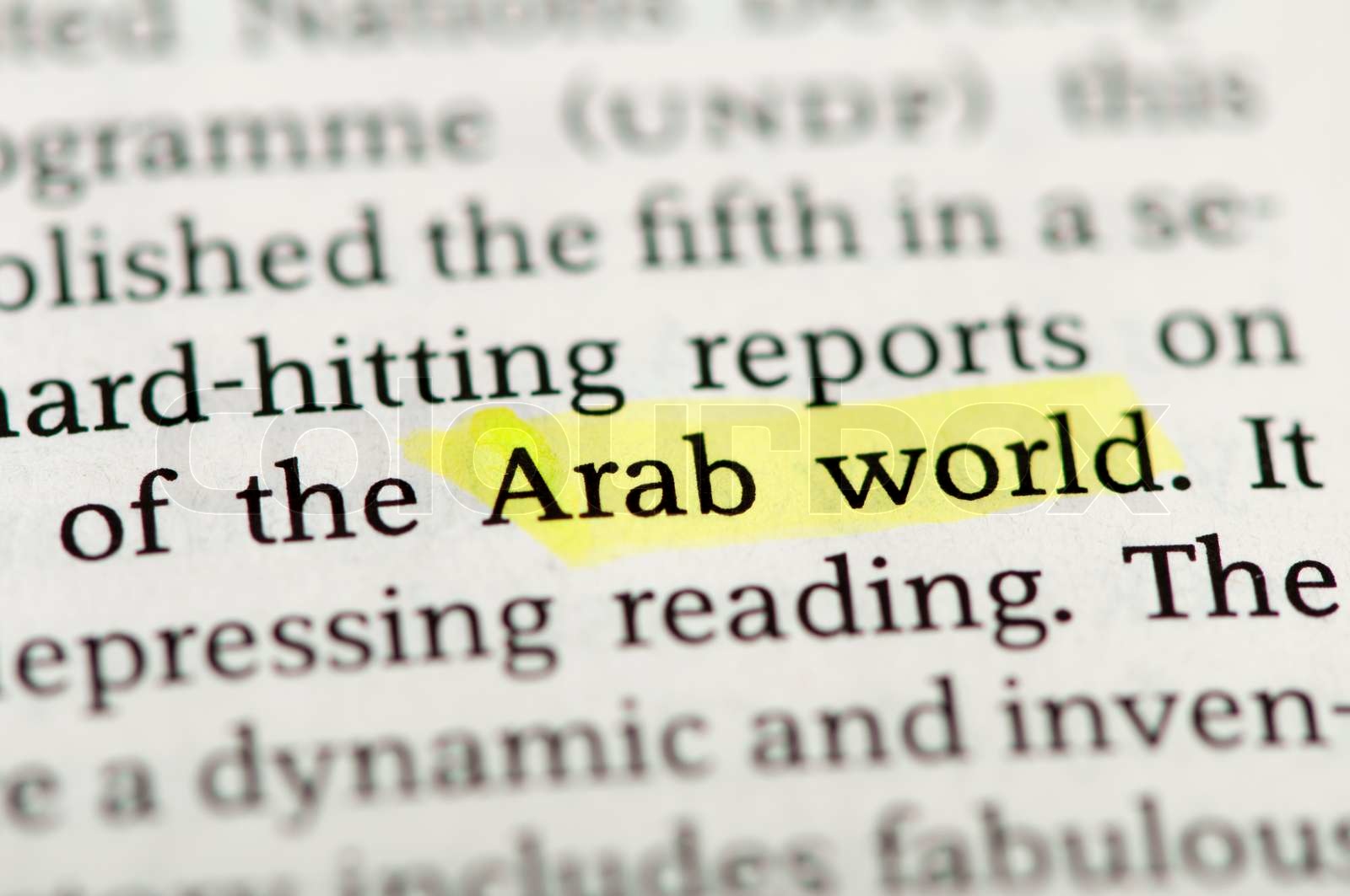 Word Arab World Stock Image Colourbox