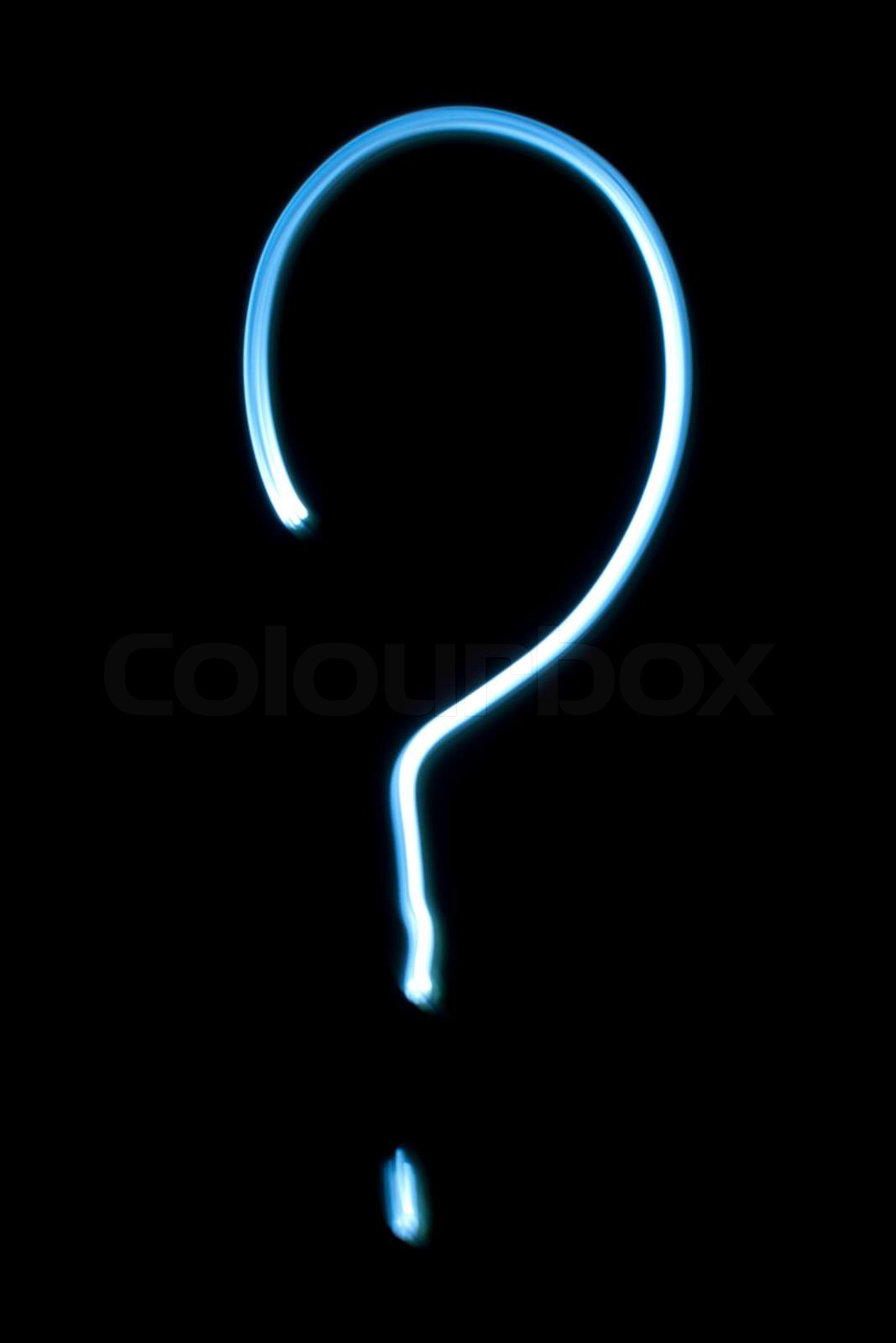 The question mark from neon light. | Stock image | Colourbox