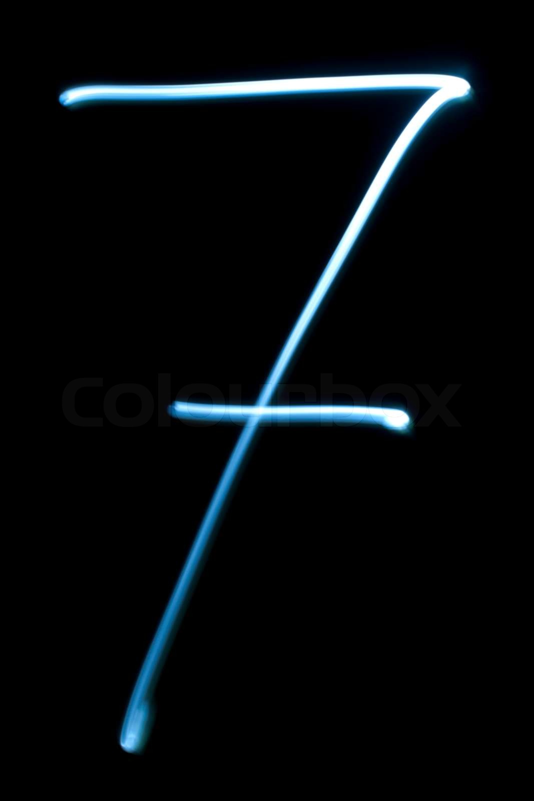 Number seven digit from neon light | Stock image | Colourbox