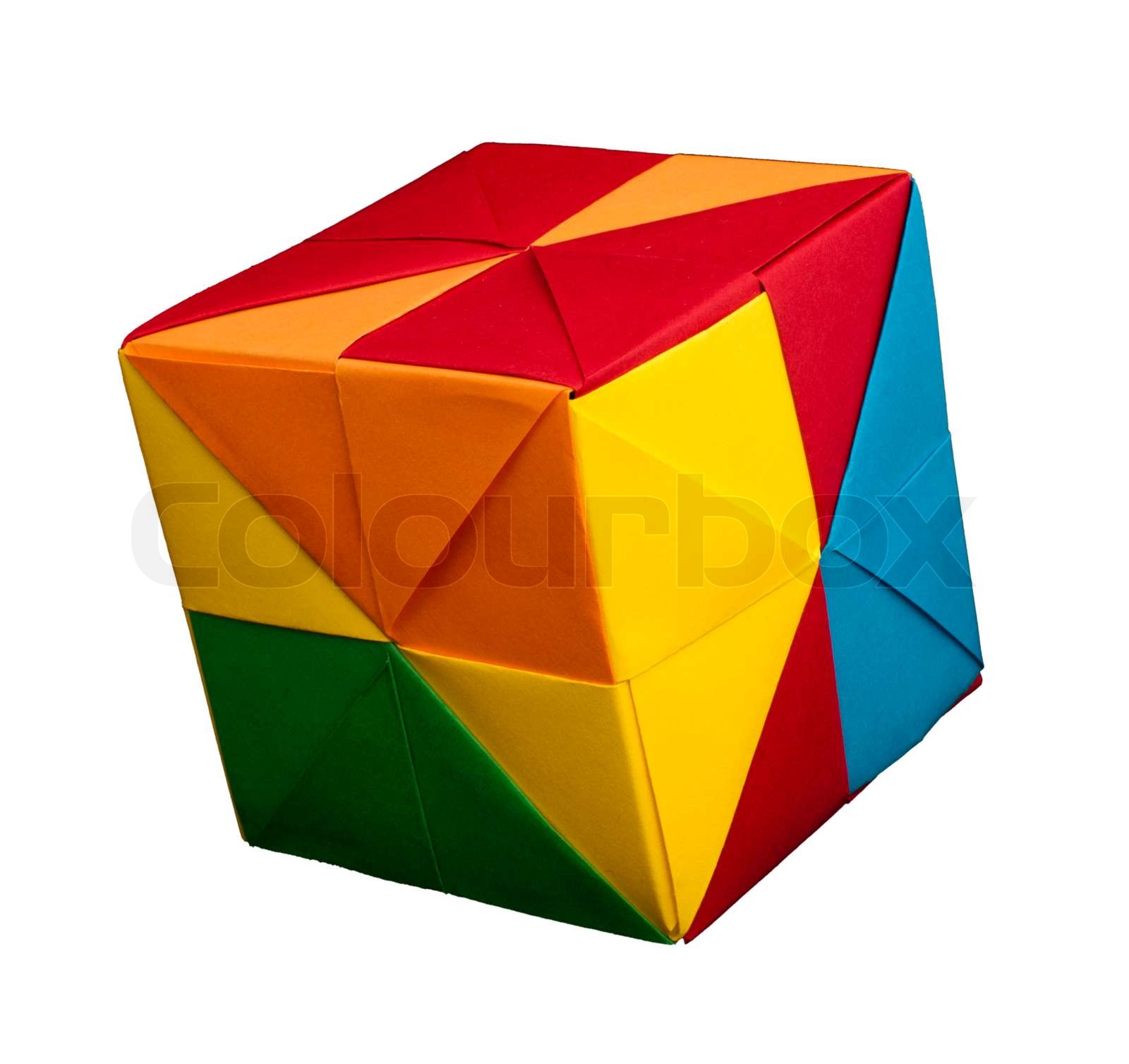 Paper cubes folded origami style. | Stock image | Colourbox