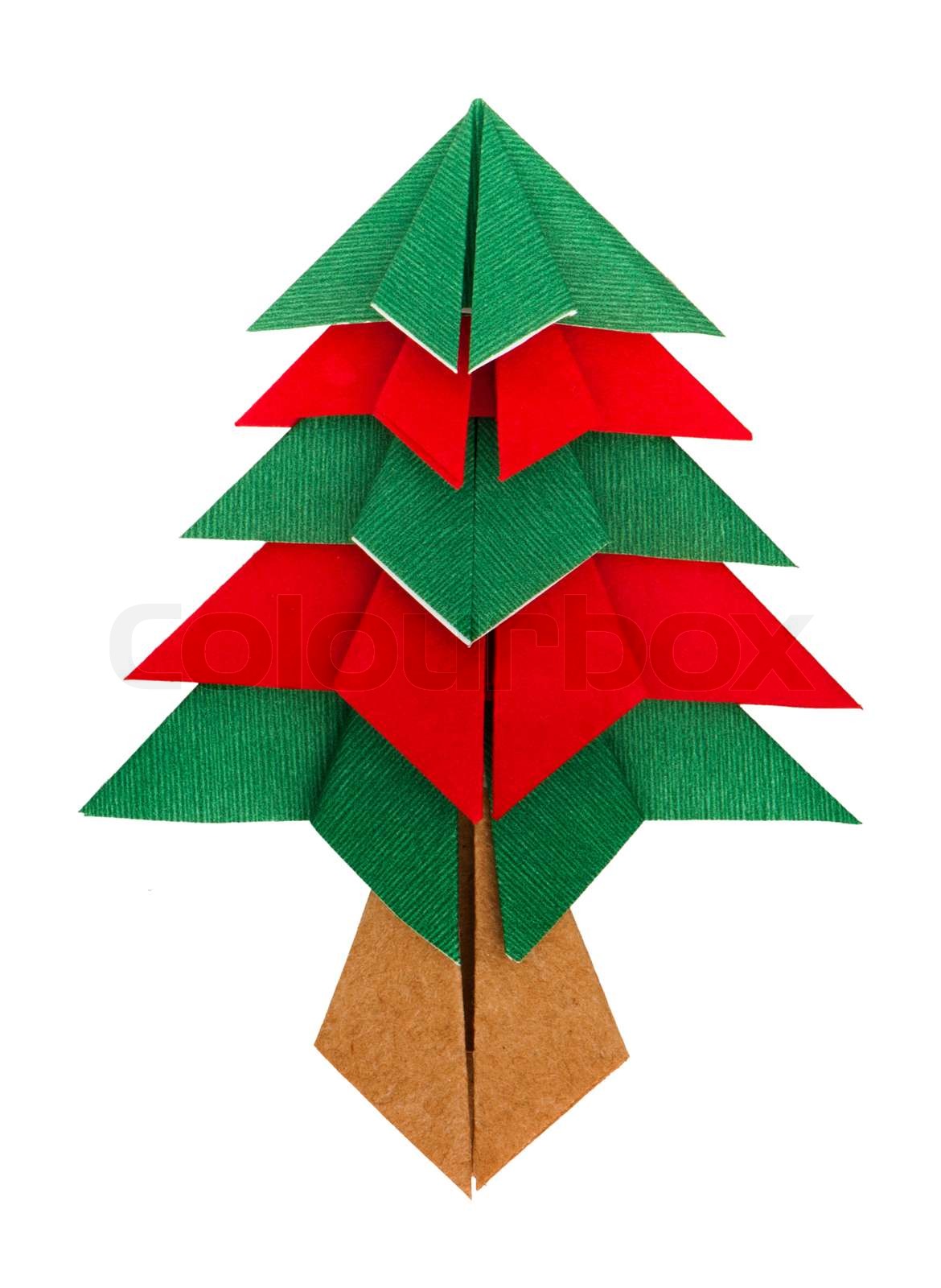 Weihnachtsbaum, hergestellt aus Papier. Origami immergrüner Baum ...