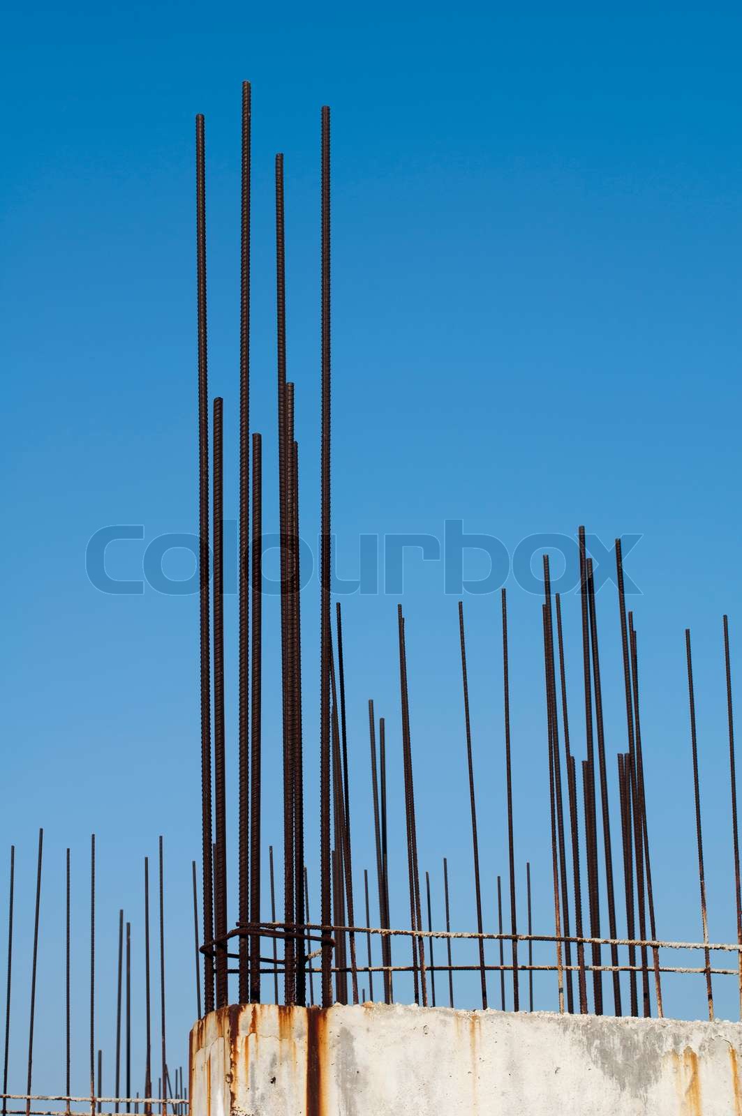 Old reinforcing steel protruding from the concrete | Stock image ...