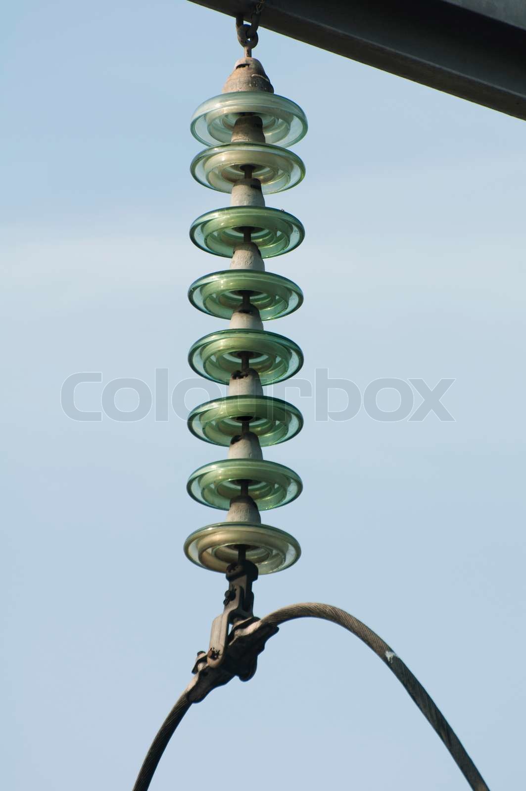 High-voltage wires and transformers | Stock image | Colourbox