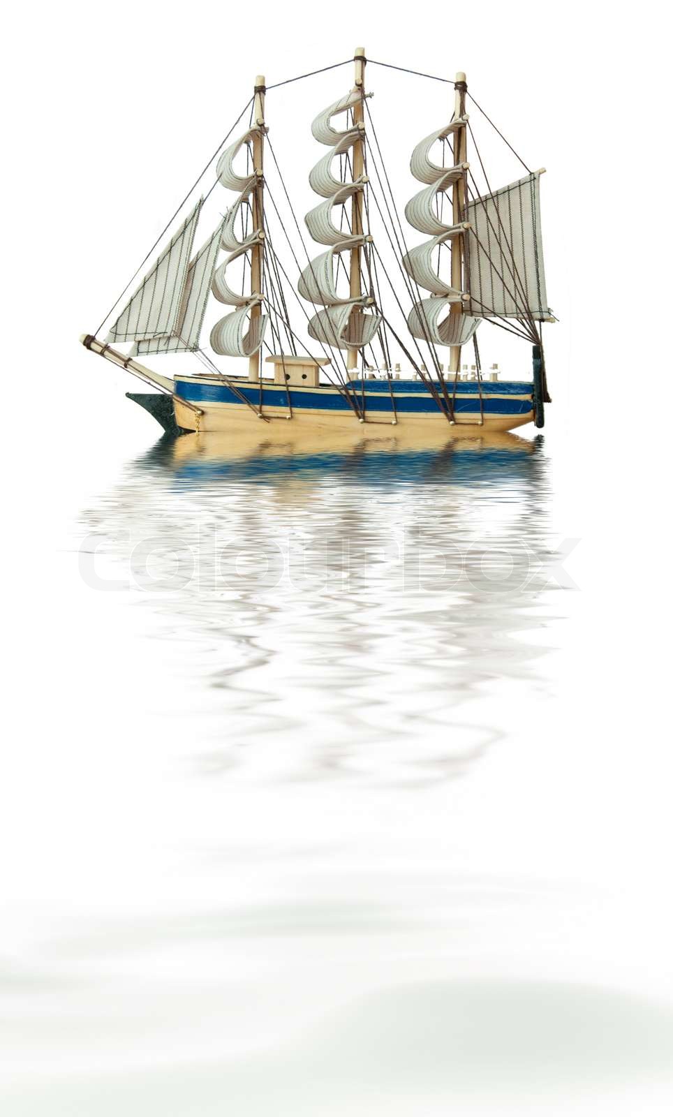Old style ship in water | Stock image | Colourbox