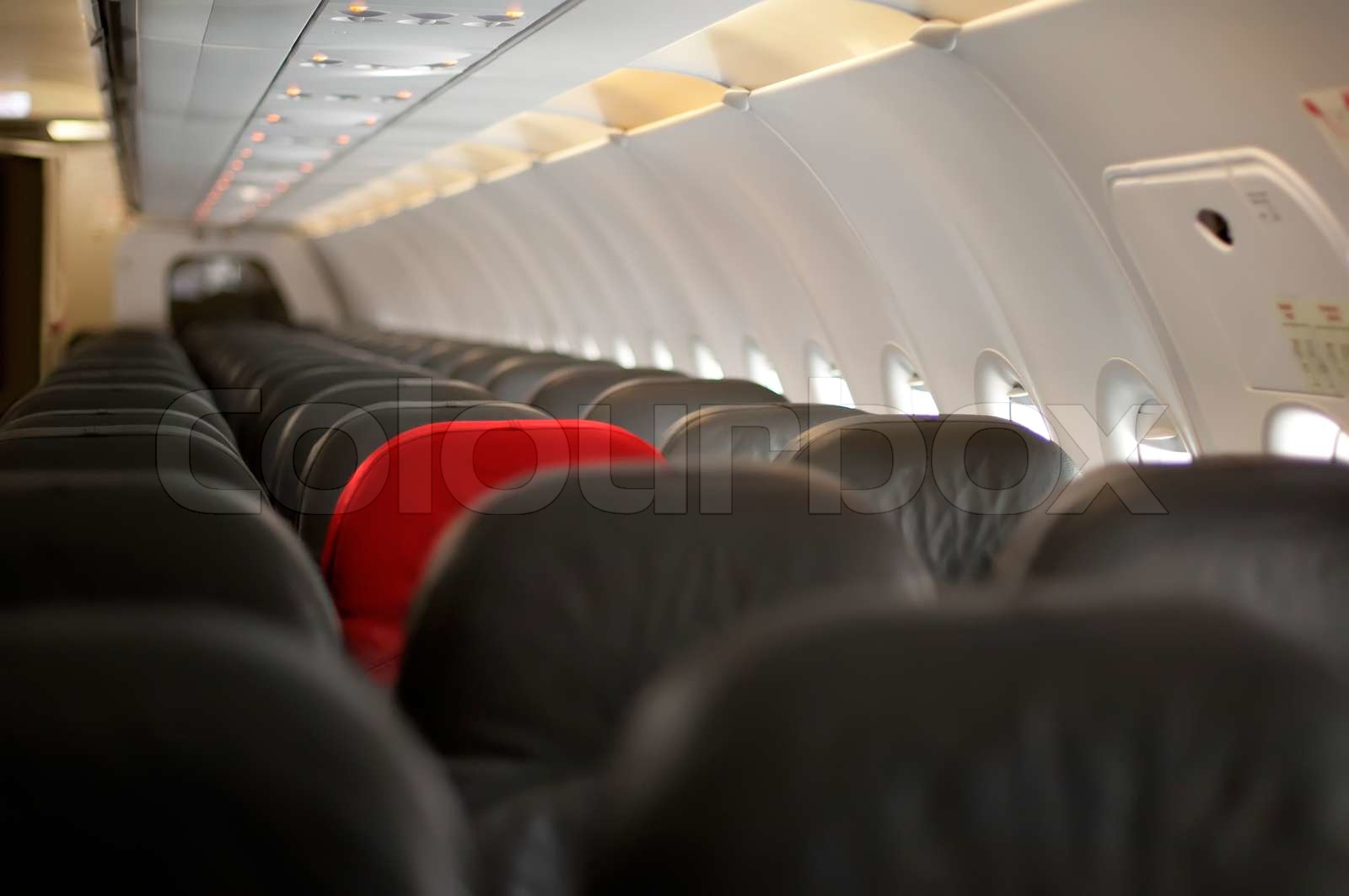 Inside an empty plane | Stock image | Colourbox