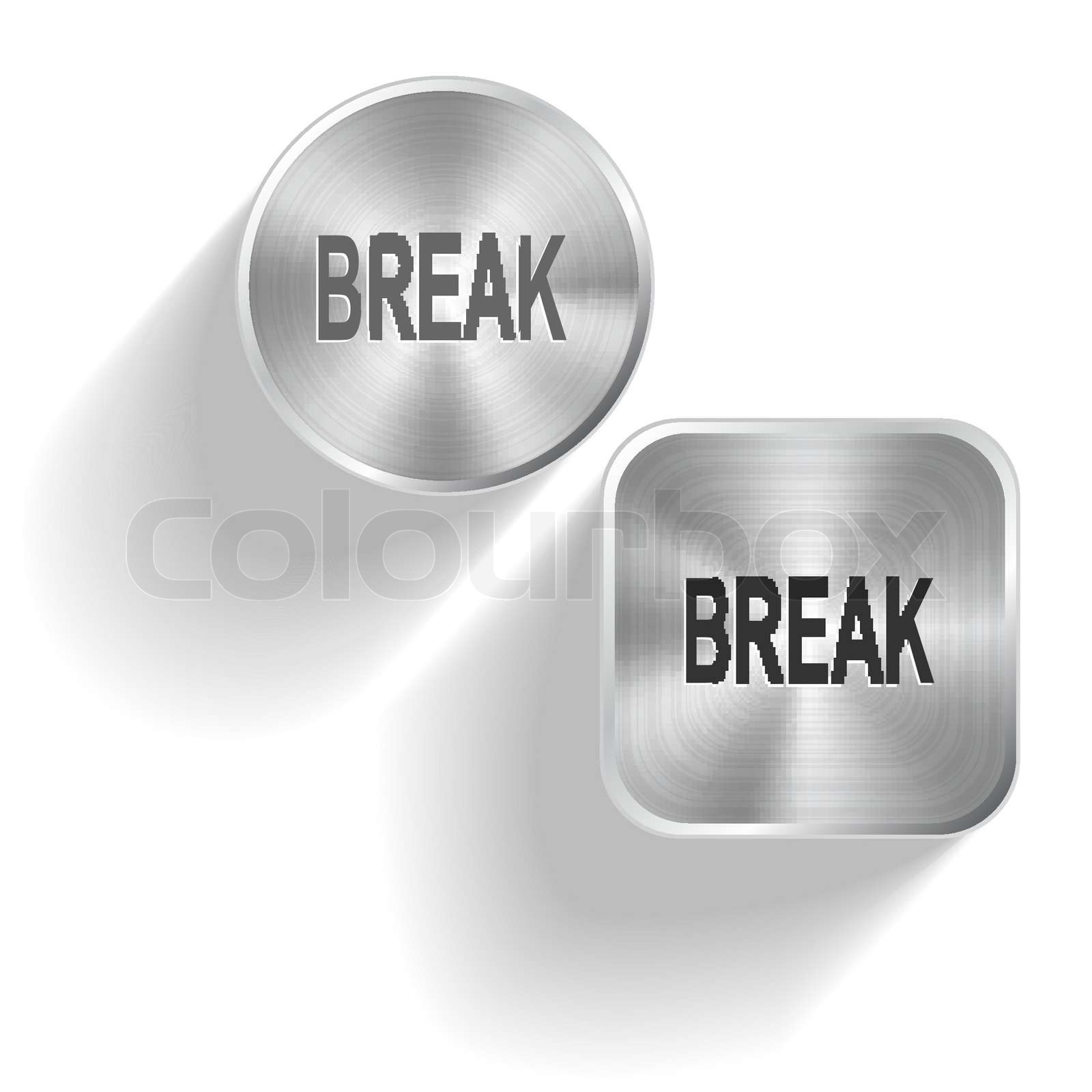 Break. Vector set steel buttons | Stock vector | Colourbox