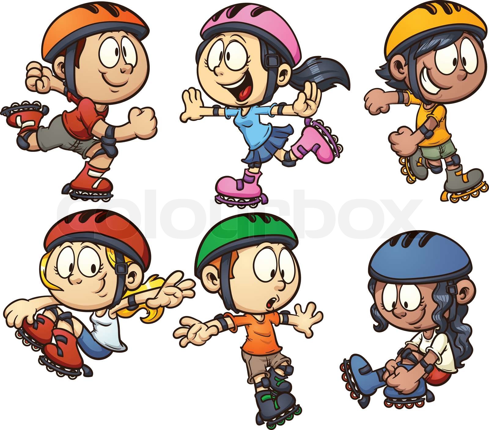 Inline-skating-kids | Stock-Vektor | Colourbox