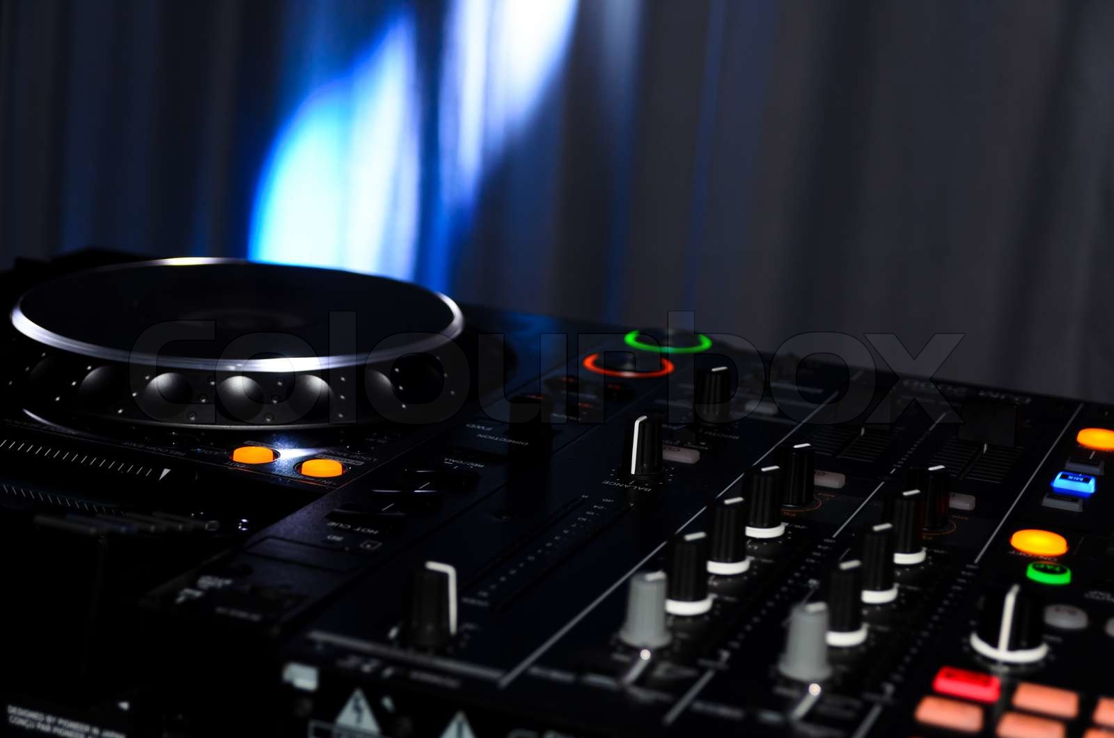 Disc Jockey mixing deck and turntables | Stock image | Colourbox