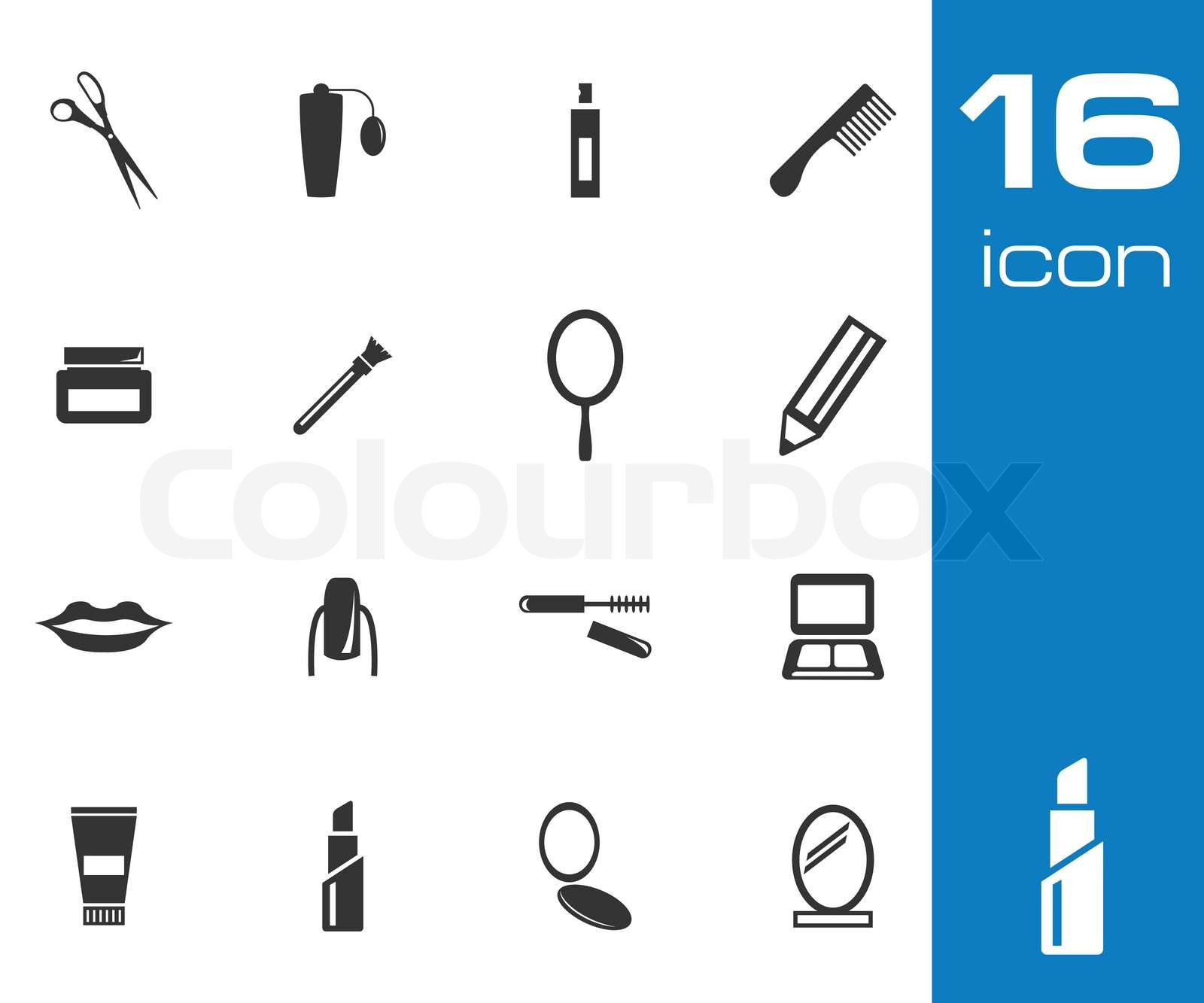 Vektor schwarz Kosmetik Icons set | Stock-Vektor | Colourbox