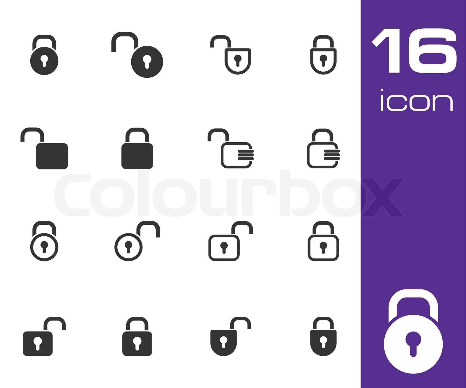 Vektor schwarz Sperre Icons set | Stock-Vektor | Colourbox