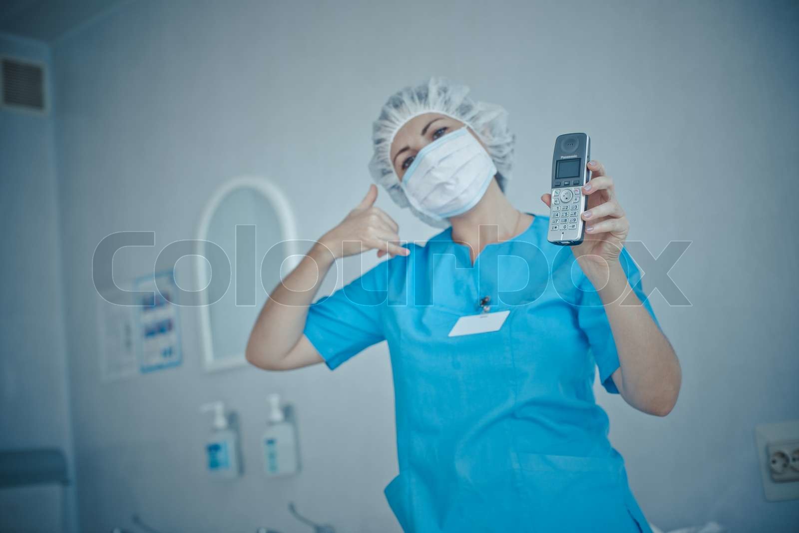 Nurse on the phone. | Stock image | Colourbox