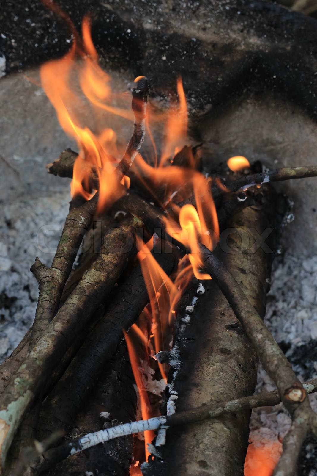 small bonfire for cooking in Thailand | Stock image | Colourbox