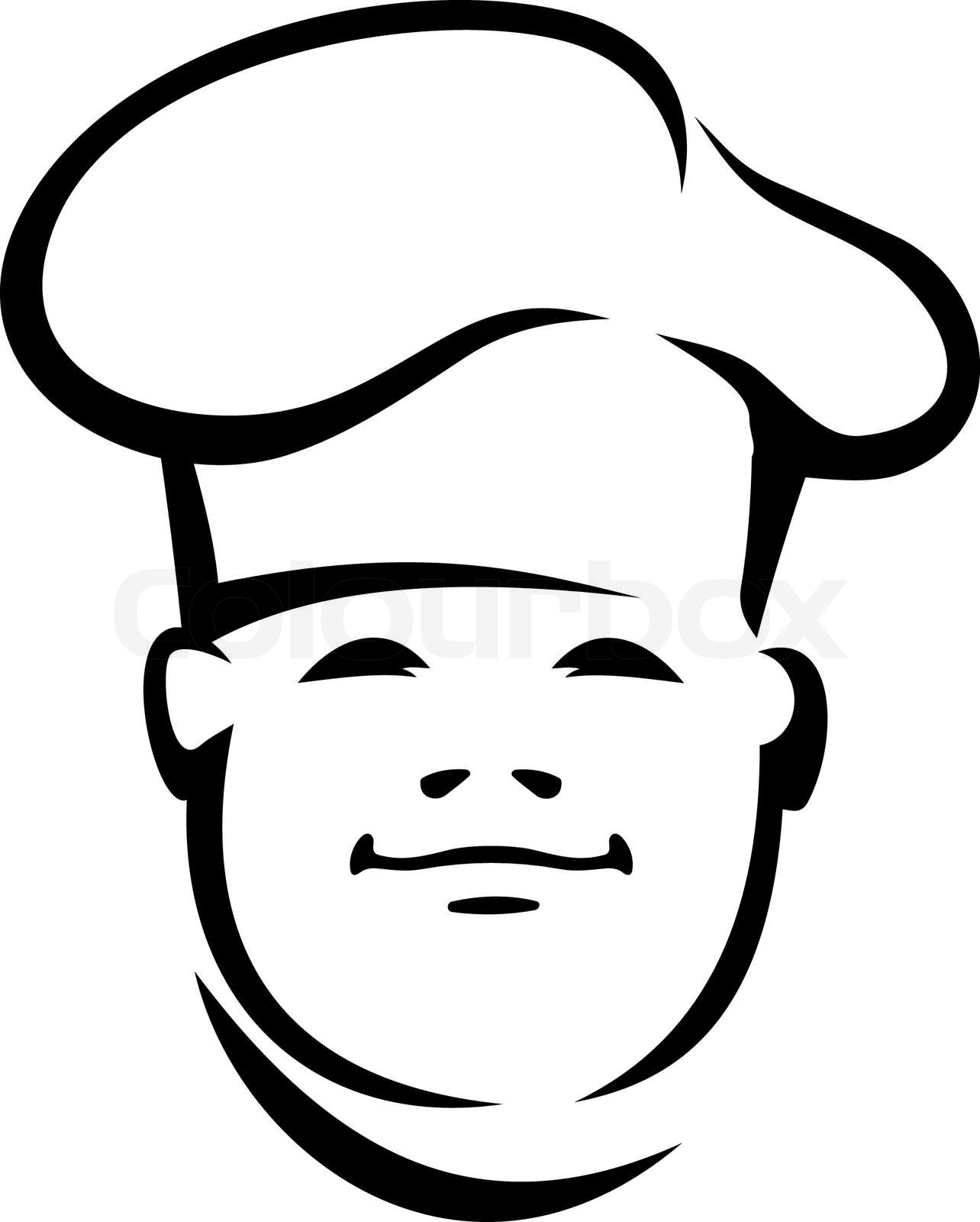Face of a smiling chef in a toque | Stock vector | Colourbox