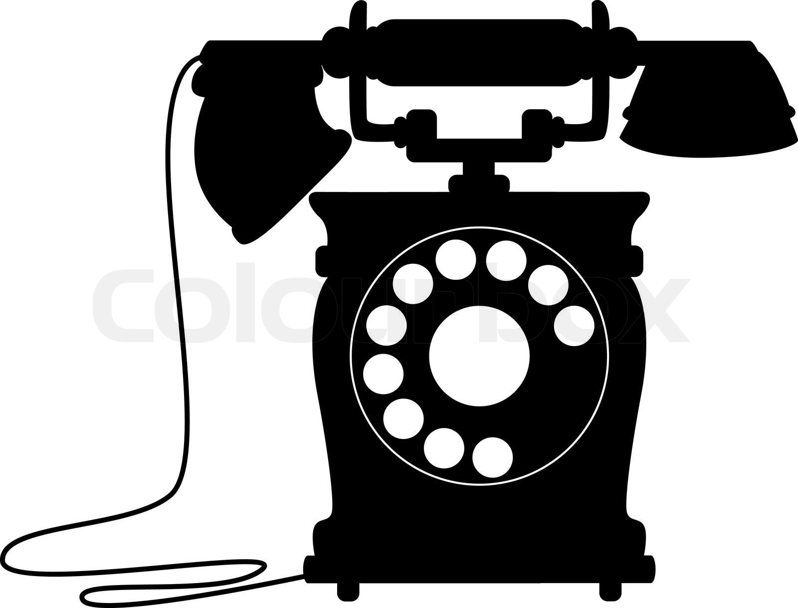 Old-fashioned dial up telephone | Stock vector | Colourbox