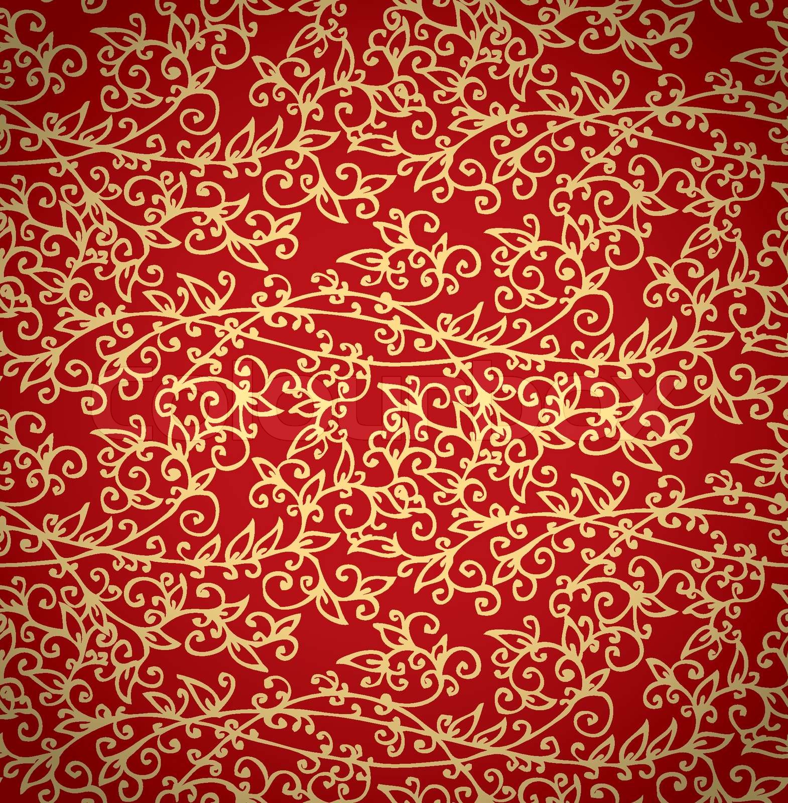 nahtlose Muster in rot-Gold-hintergrund | Stock-Vektor | Colourbox