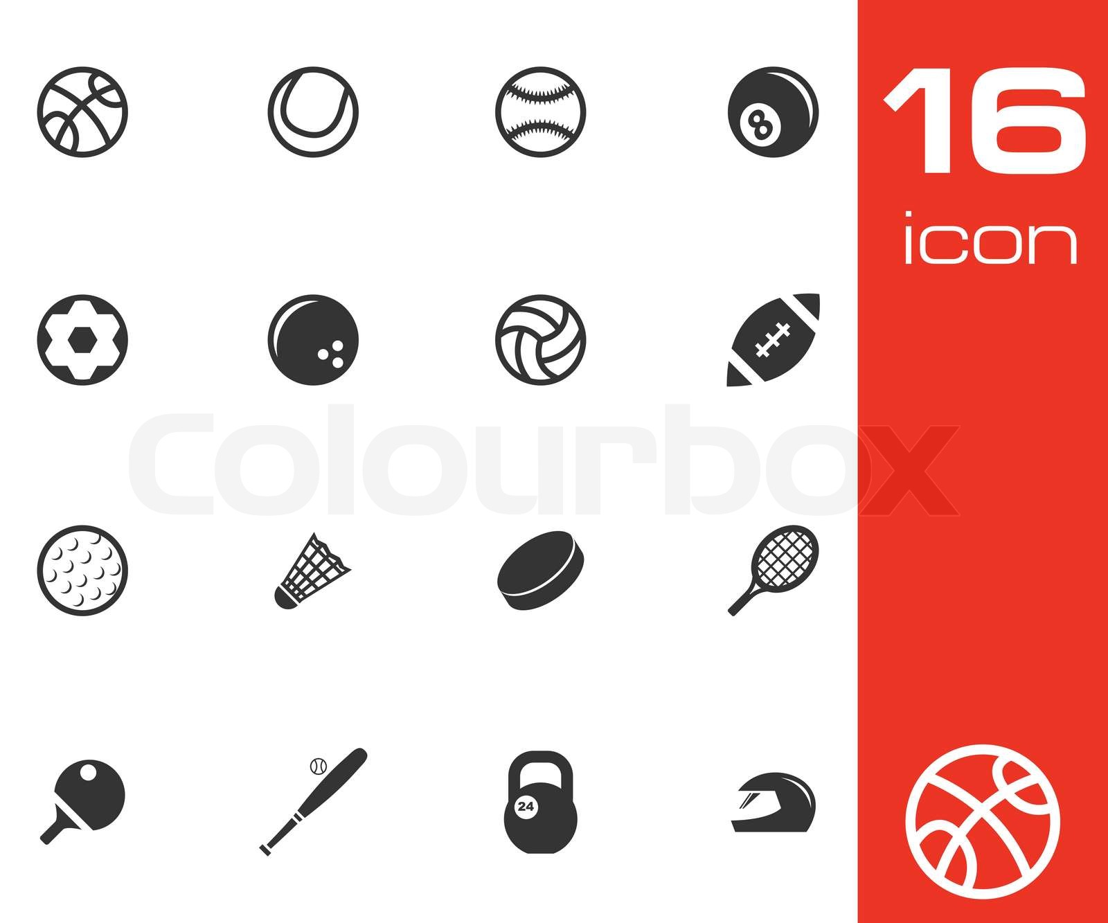 Vector black sport icons set | Stock vector | Colourbox