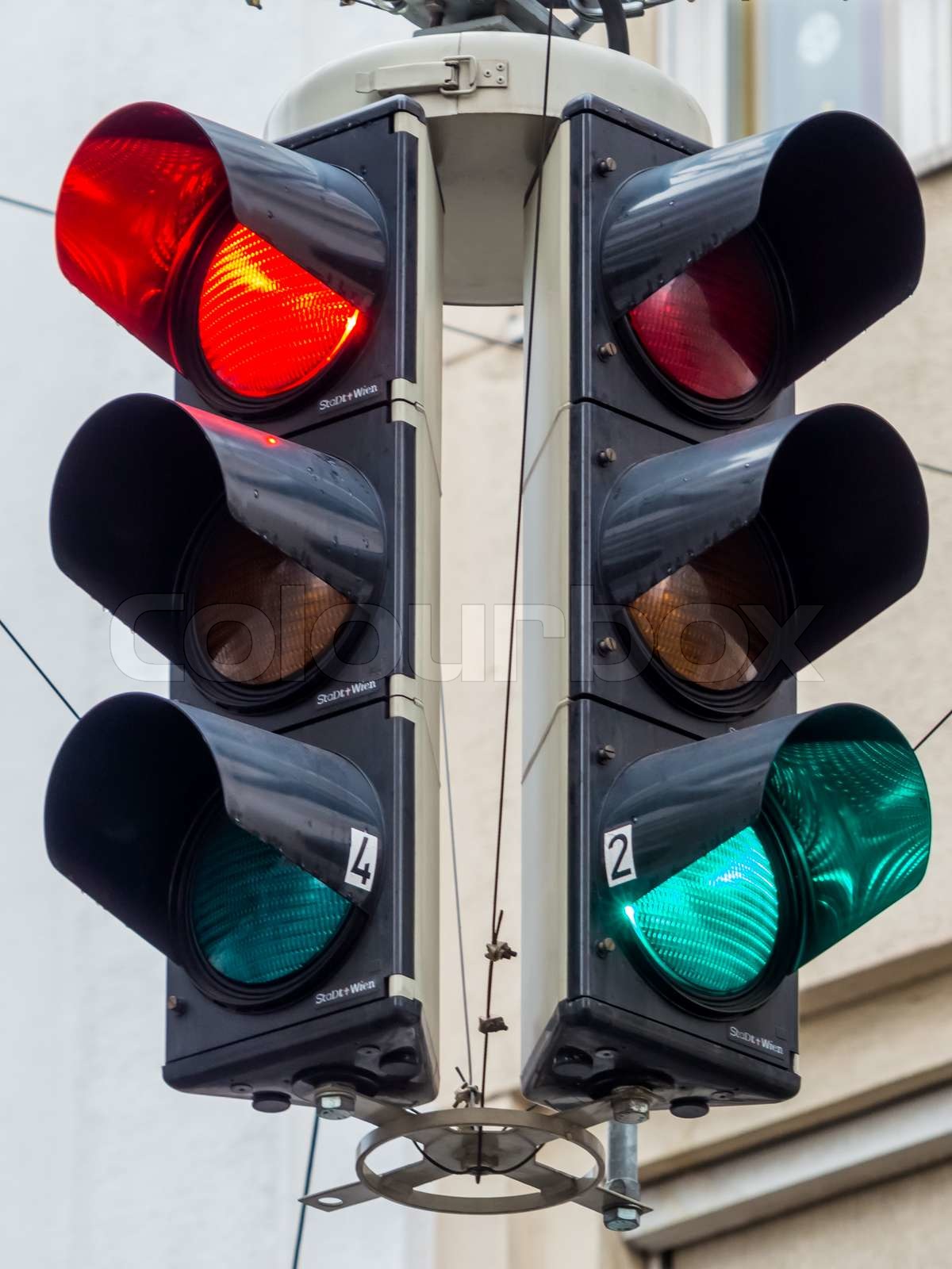 traffic lights with red and green light | Stock image | Colourbox