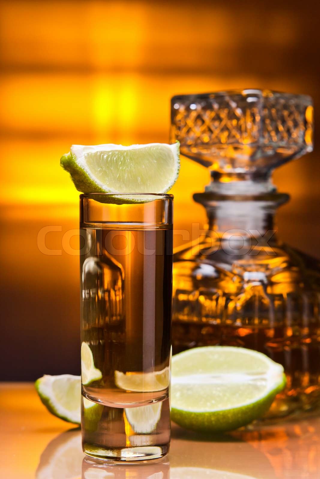 gold tequila | Stock image | Colourbox
