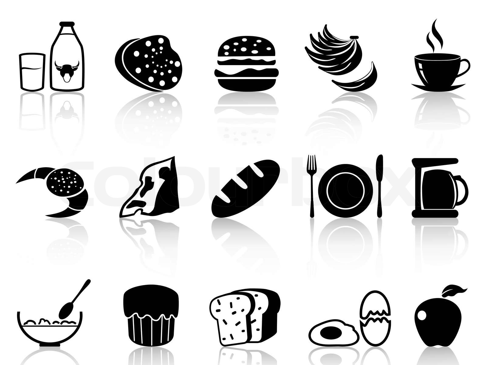 breakfast icons set | Stock vector | Colourbox