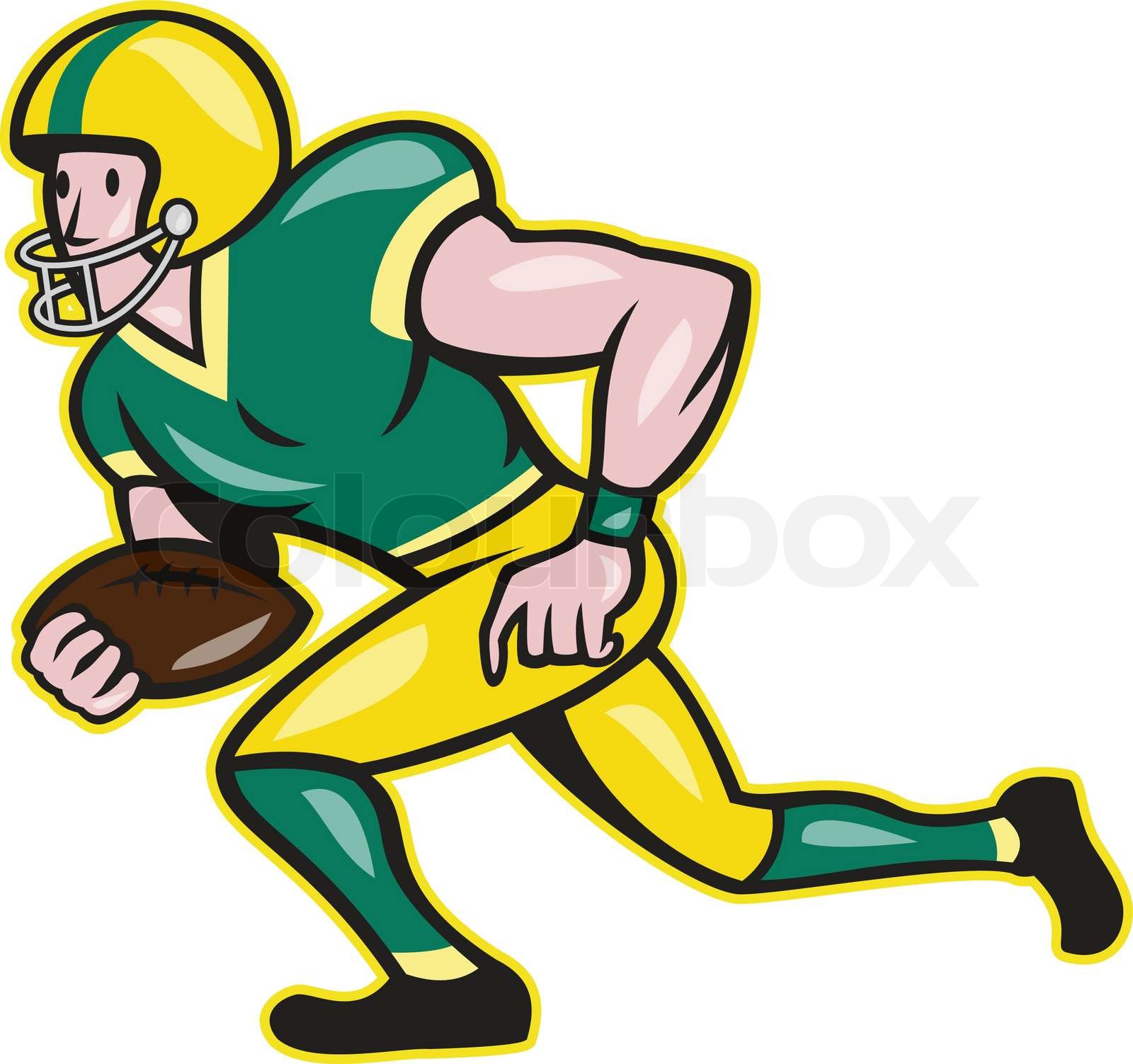 American Football Wide Receiver Running Ball | Stock vector | Colourbox
