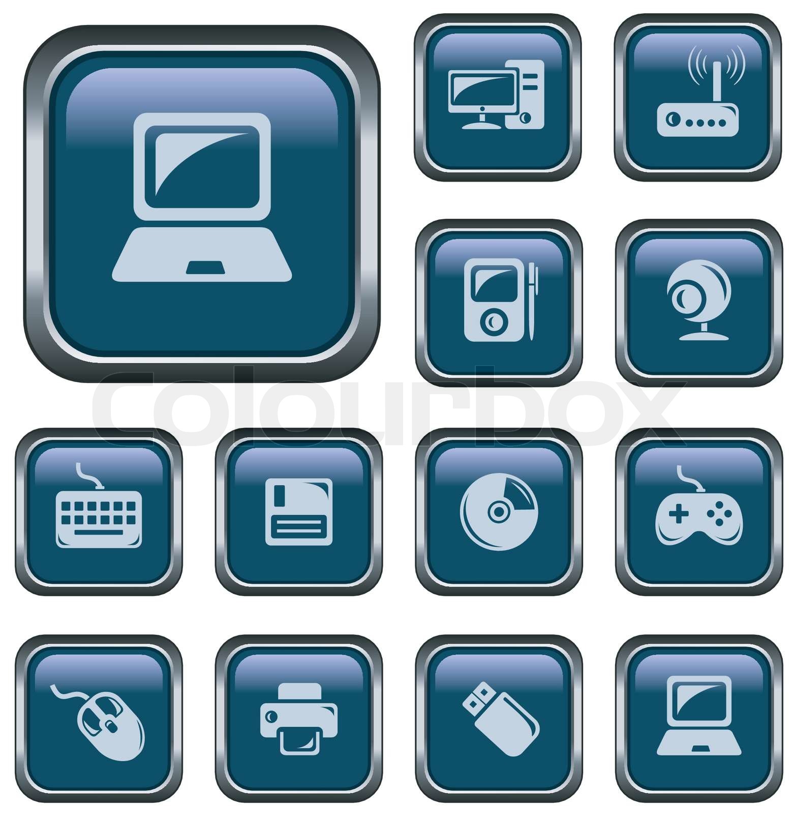 Hardware buttons | Stock vector | Colourbox