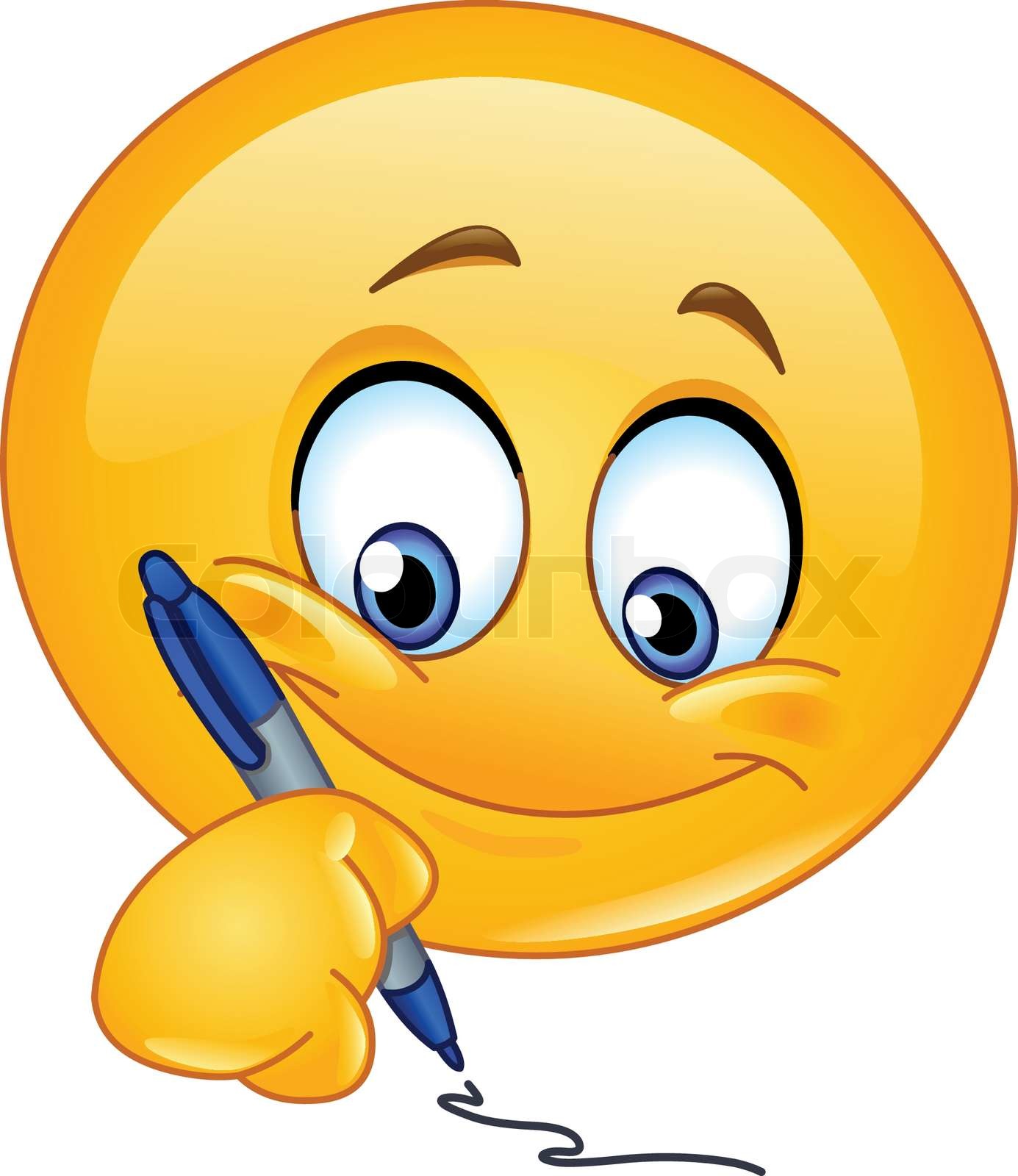 Writing emoticon | Stock vector | Colourbox